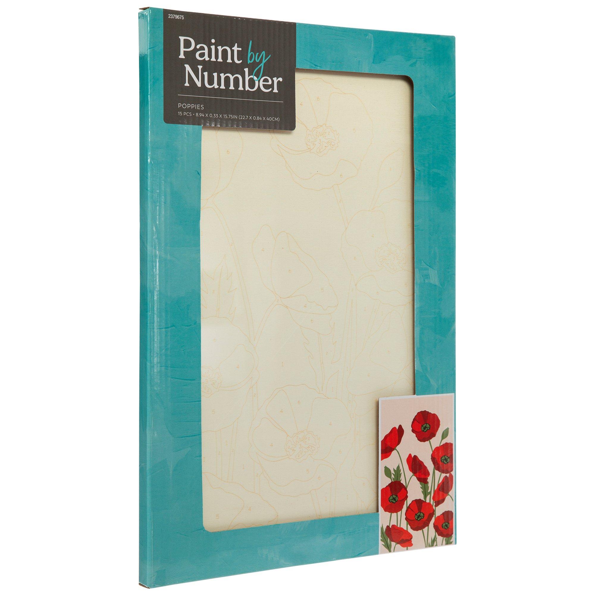 Poppy Wood Paint By Numbers Kit | Hobby Lobby | 2379675