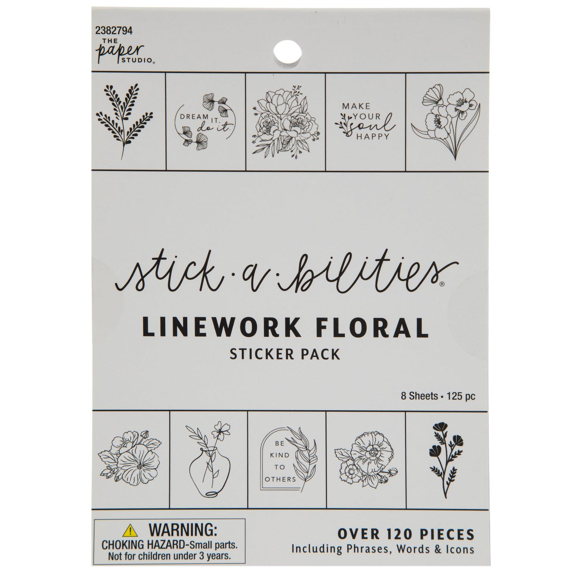 Linework Floral Stickers | Hobby Lobby | 2382794