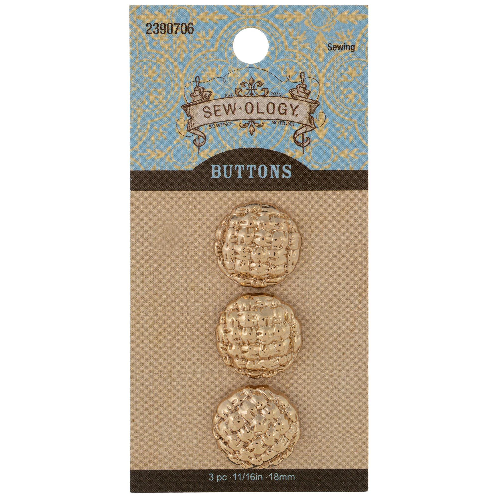 Gold Basket Weave Metal Shank Buttons | Hobby Lobby | 2390706