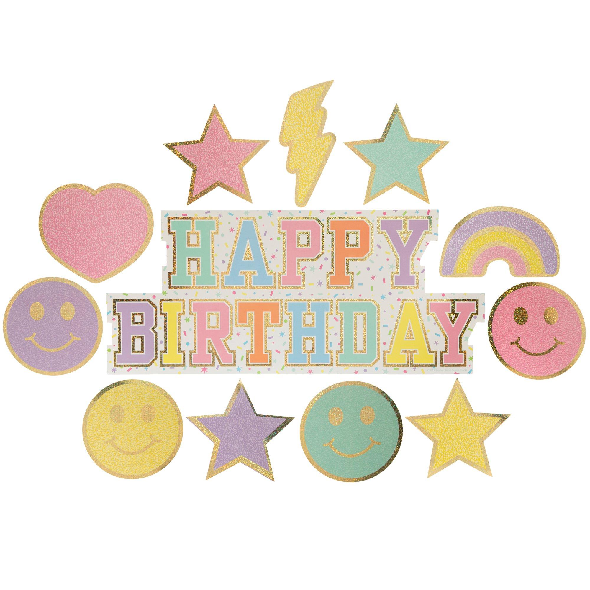 Preppy Patchwork Happy Birthday Cutouts | Hobby Lobby | 2390847