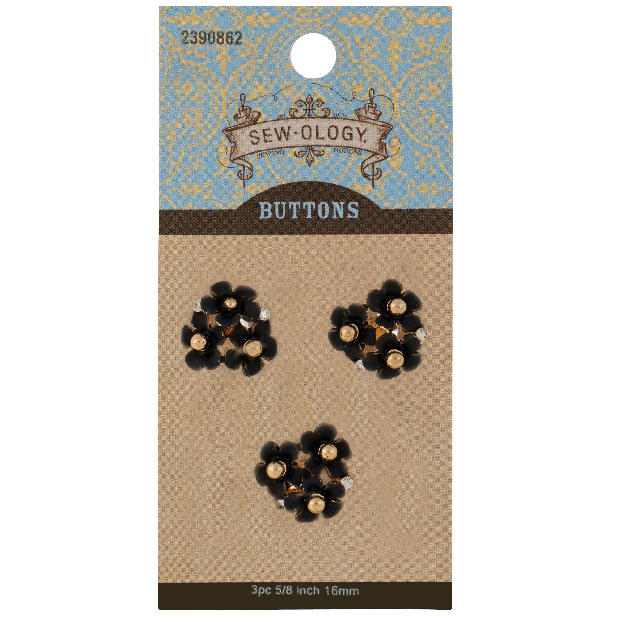 Black & Gold Flower Cluster Shank Buttons | Hobby Lobby | 2390862