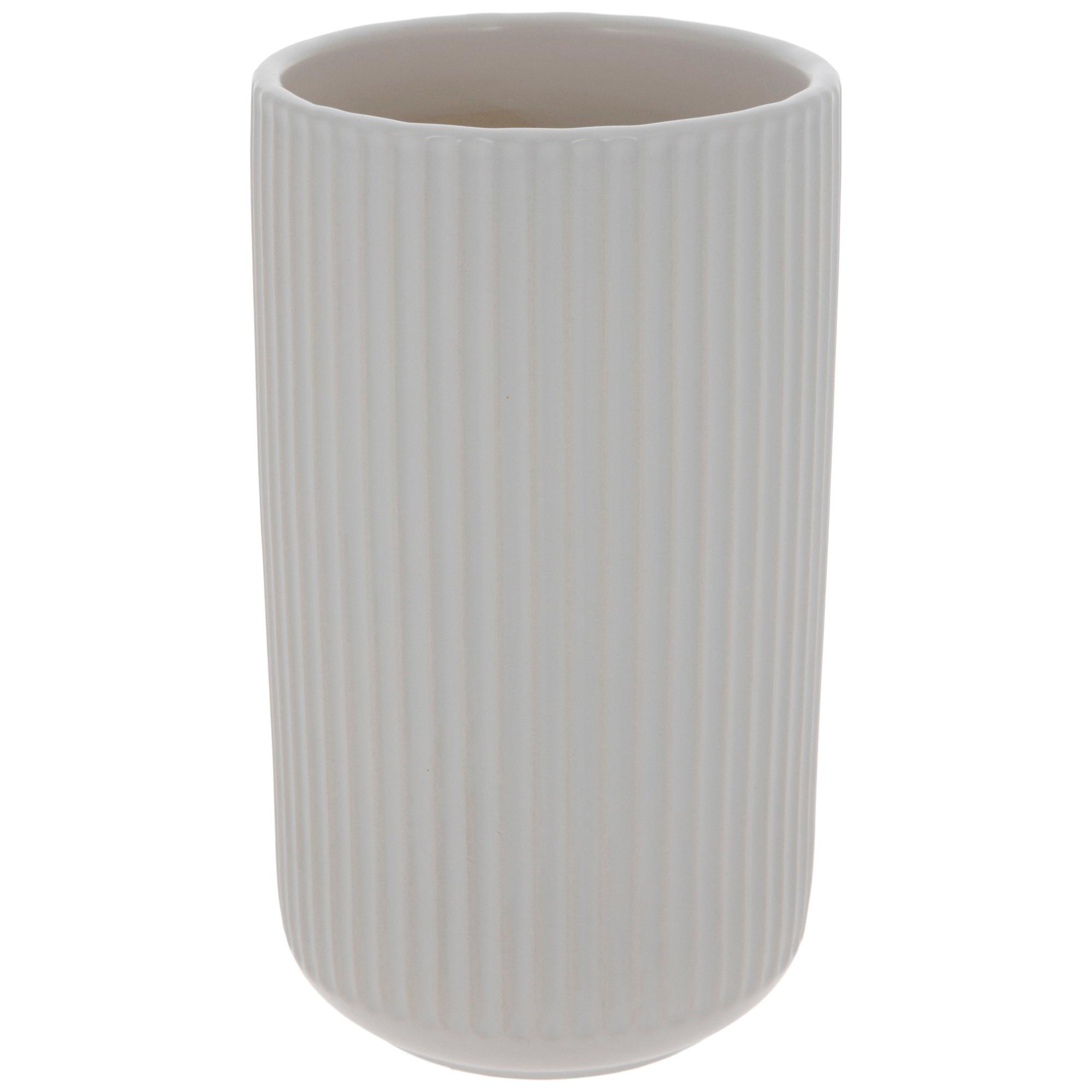 White Ribbed Vase | Hobby Lobby | 2392454