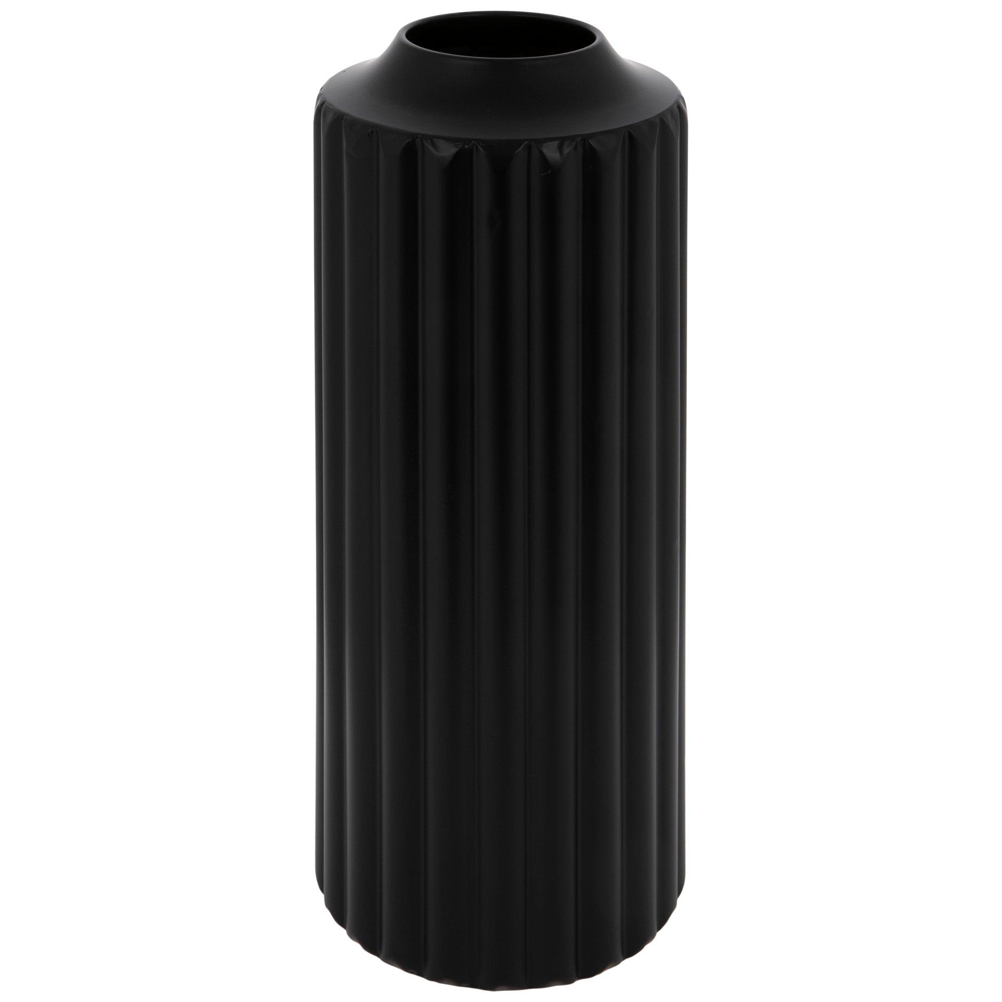Matte Black Ribbed Metal Vase | Hobby Lobby | 2392629