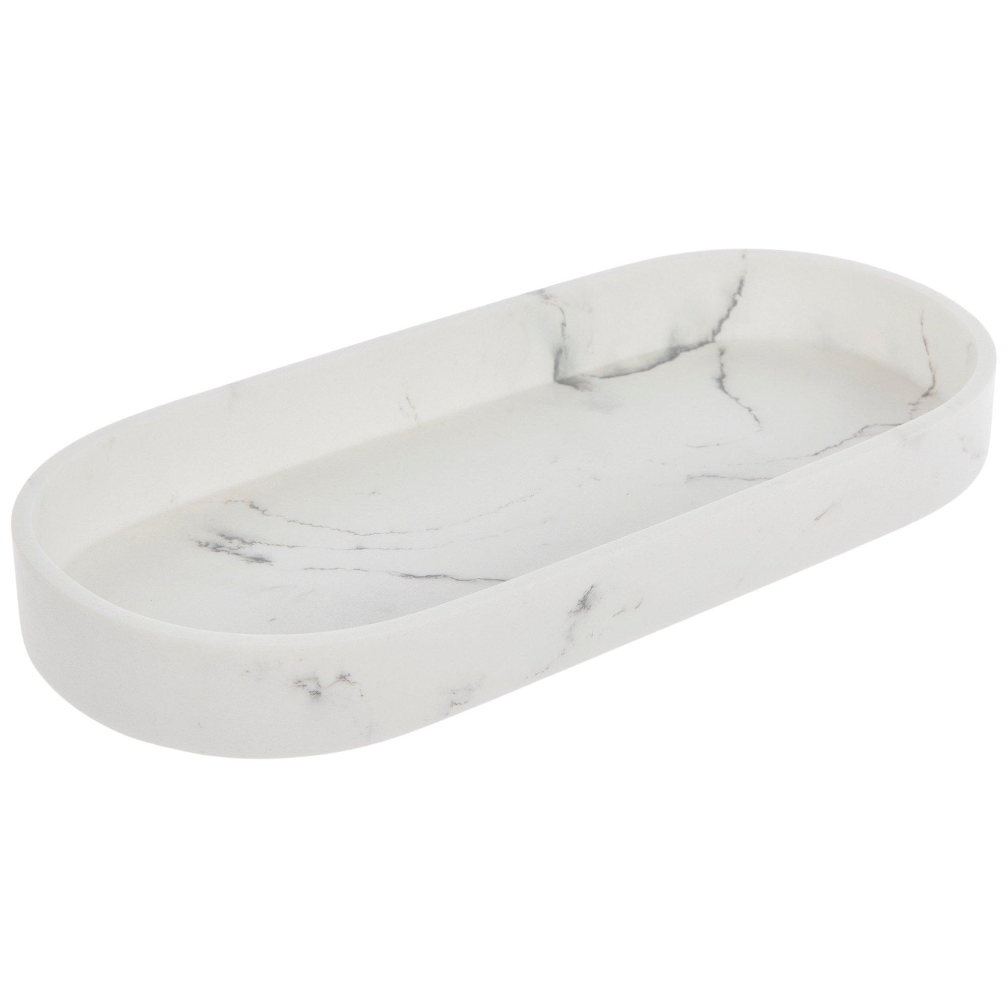 White Marble Resin Oval Tray | Hobby Lobby | 2392769