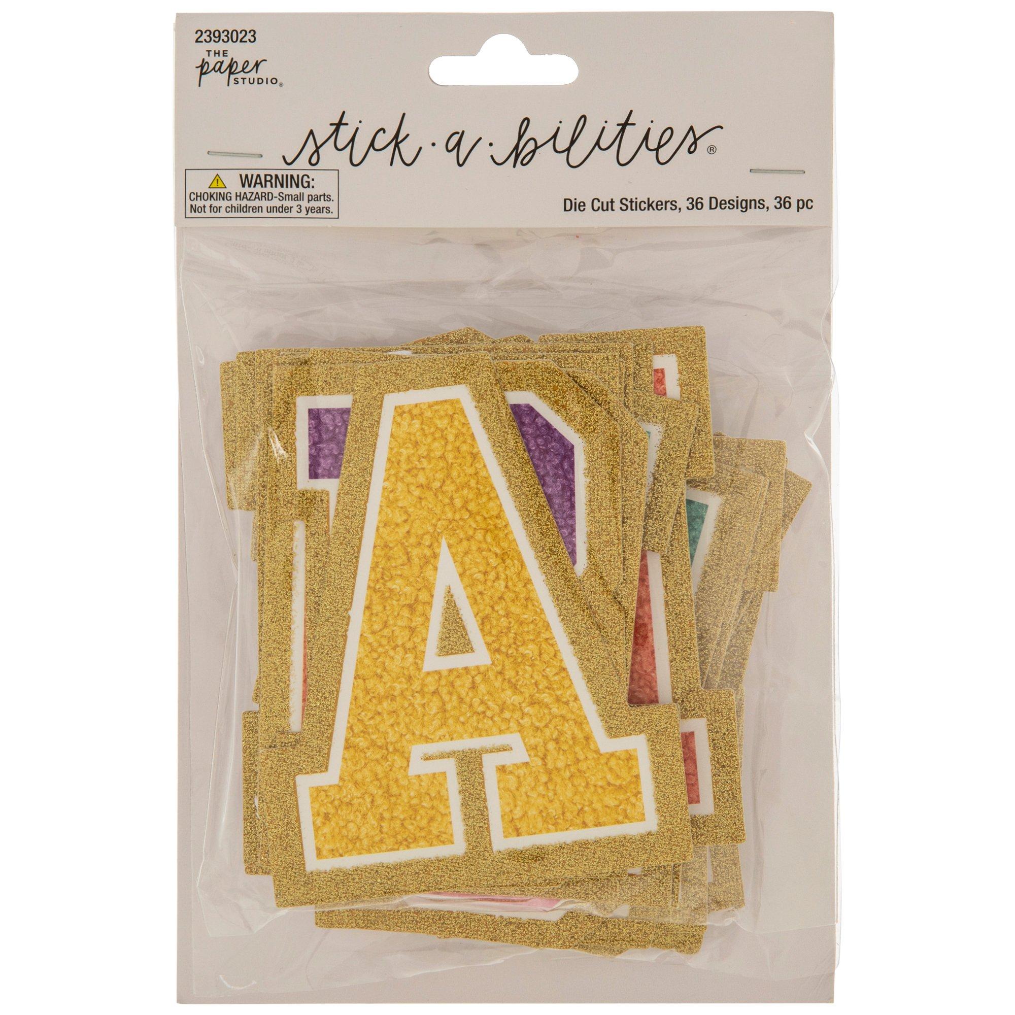 Glitter Varsity Alphabet Stickers | Hobby Lobby | 2393023