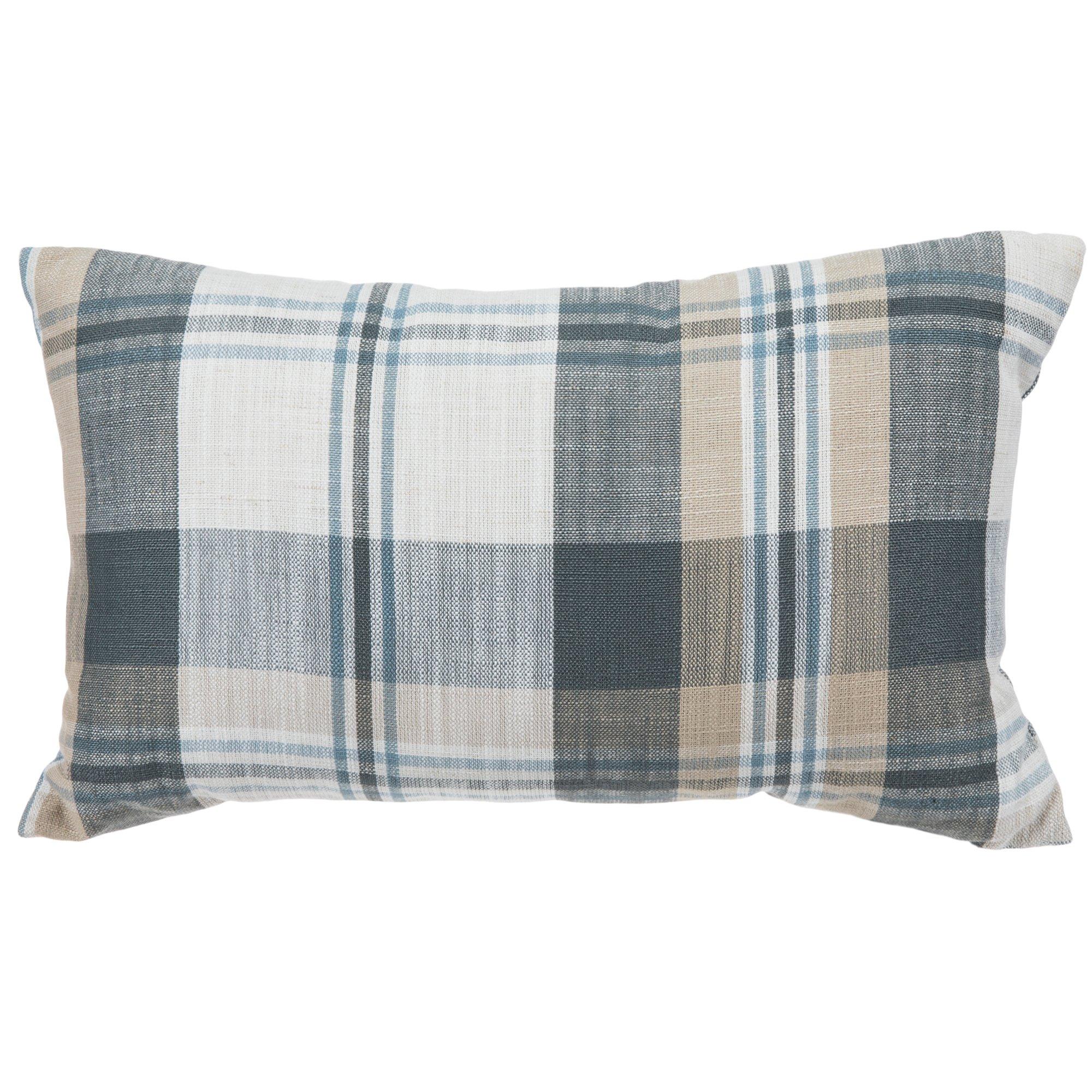 Blue & Beige Plaid Pillow | Hobby Lobby | 2401636