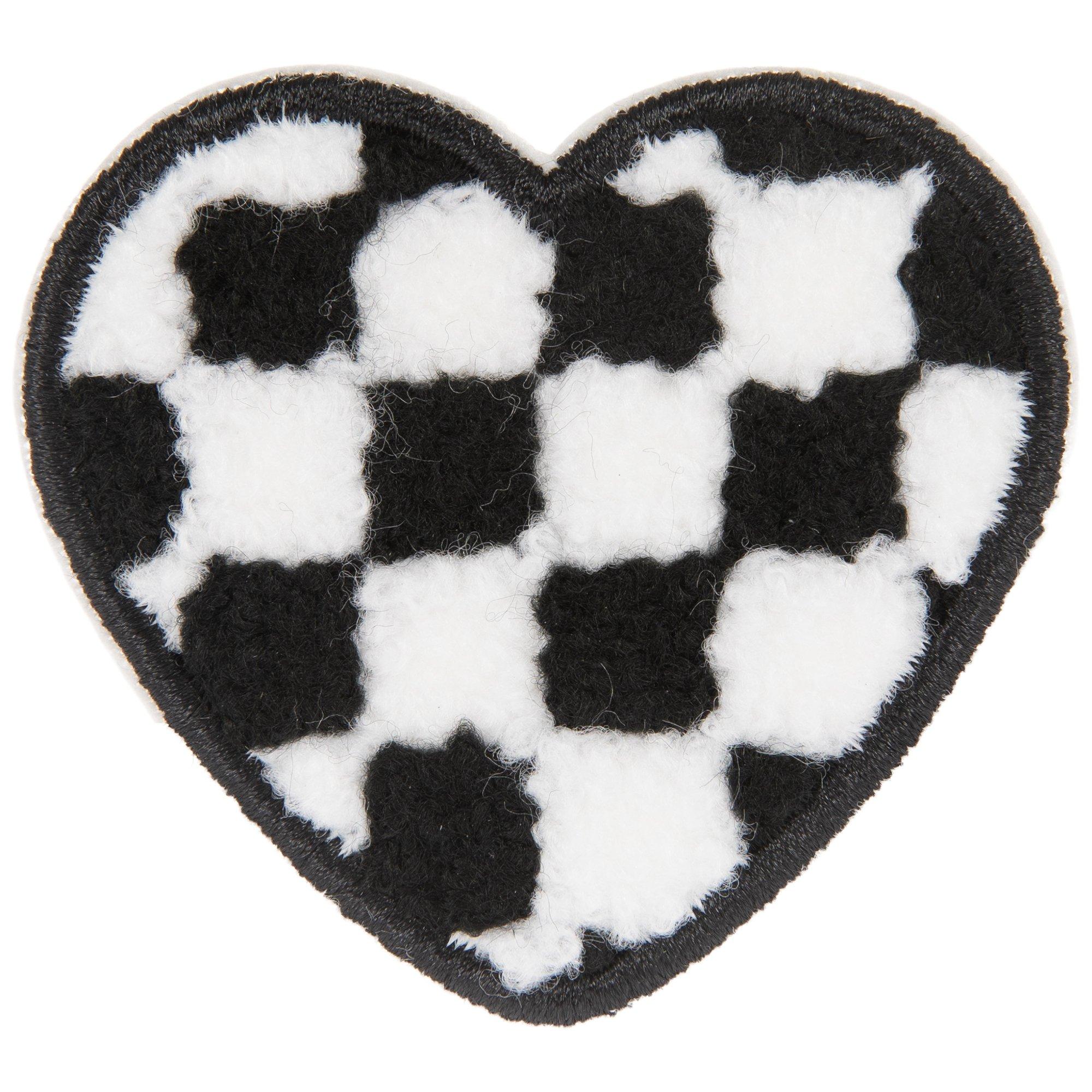 Black & White Checkered Heart Patch Sticker | Hobby Lobby | 2410843