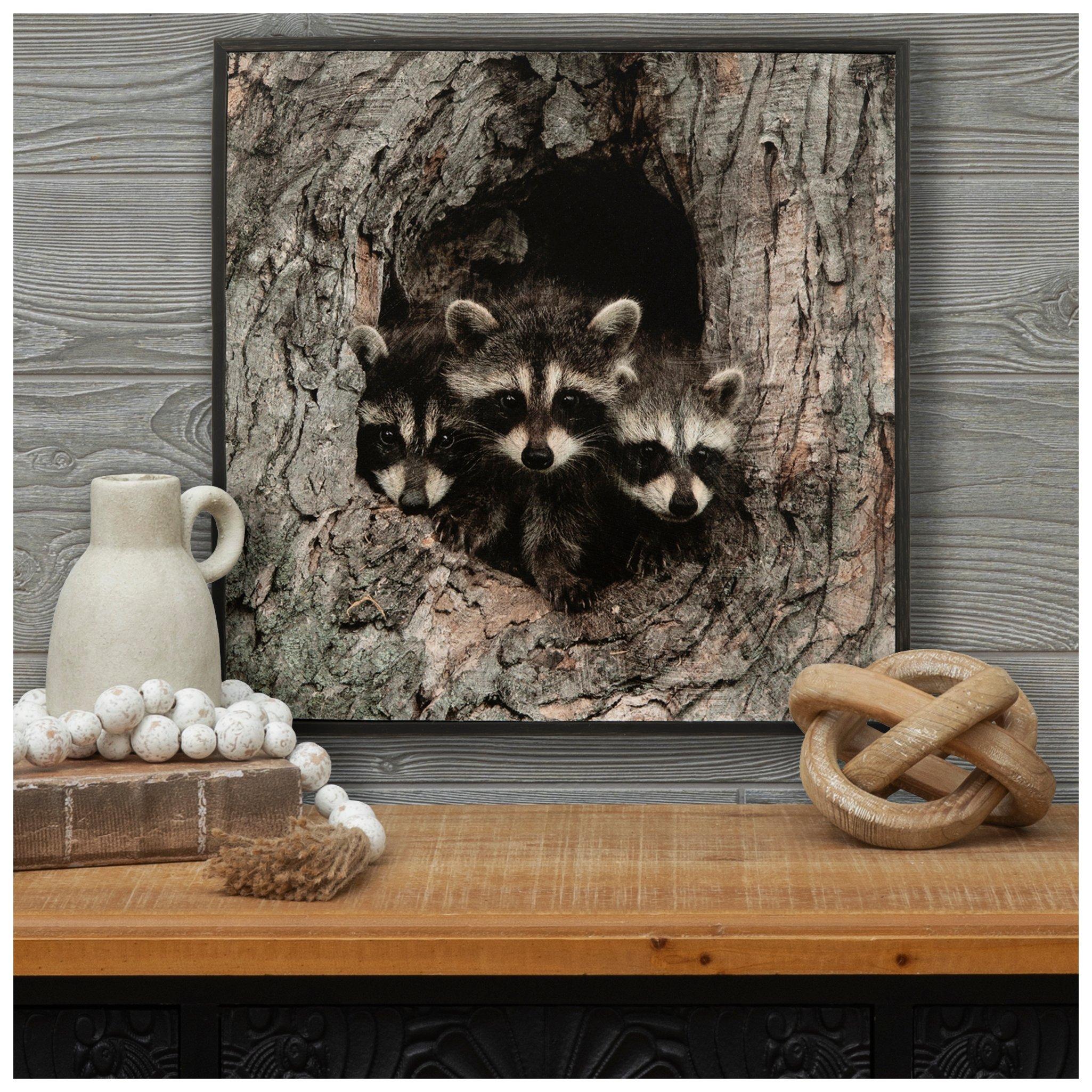 Raccoon Family Framed Wood Wall Decor | Hobby Lobby | 2413458