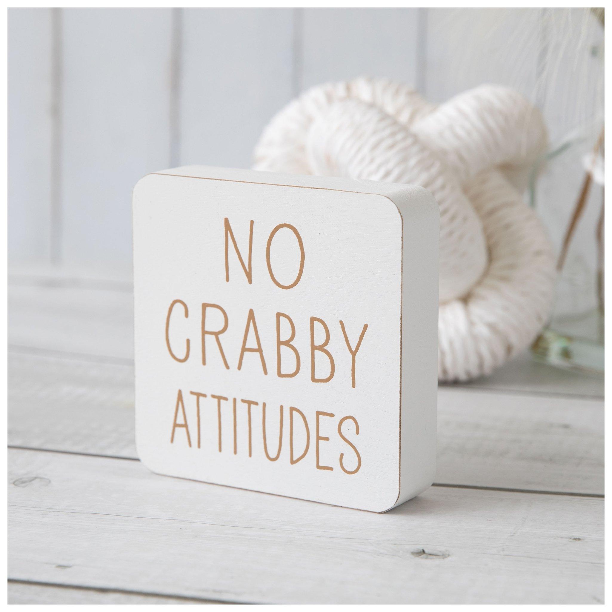 No Crabby Attitudes Wood Decor | Hobby Lobby | 2416352