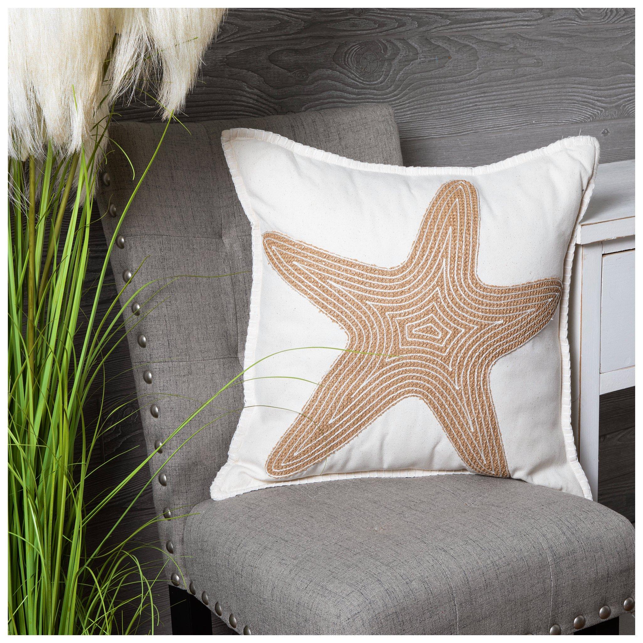 Coastal Starfish Embroidered Pillow | Hobby Lobby | 2416477