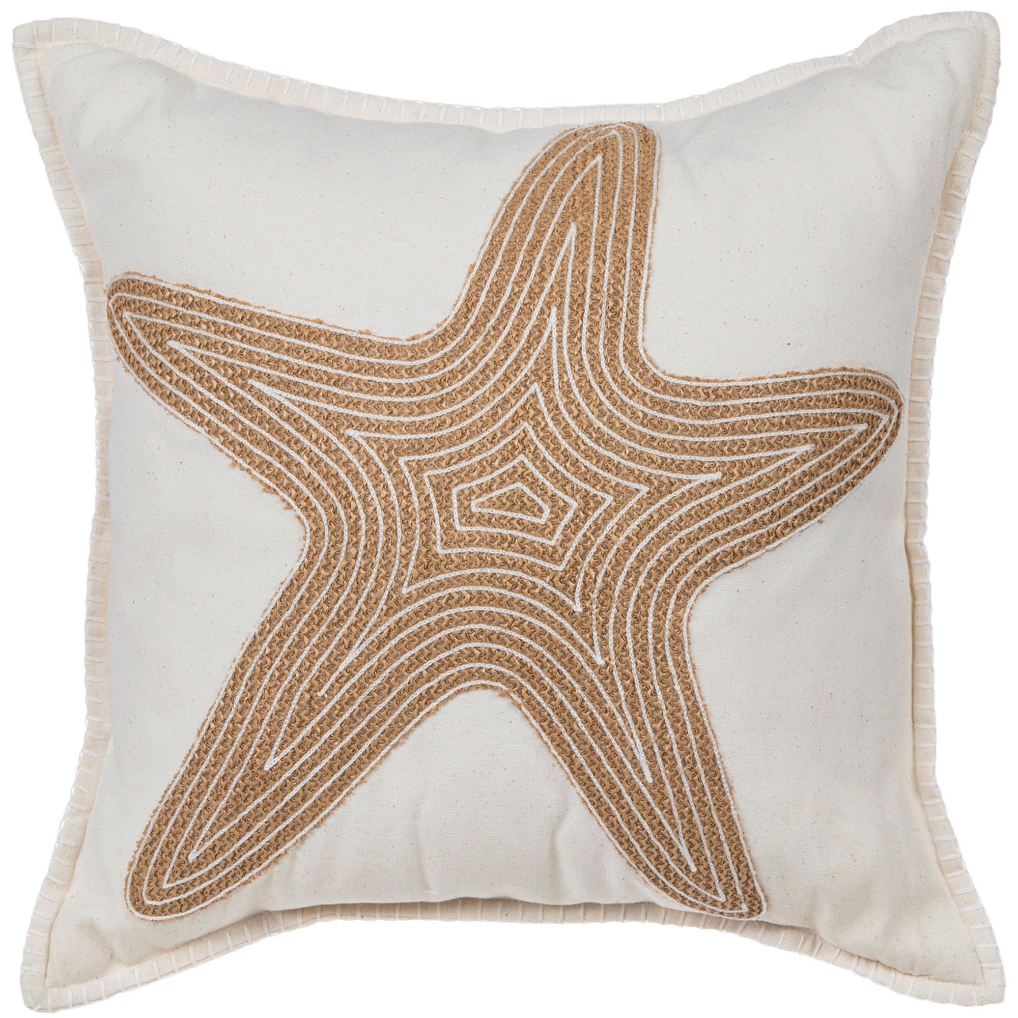 Coastal Starfish Embroidered Pillow | Hobby Lobby | 2416477