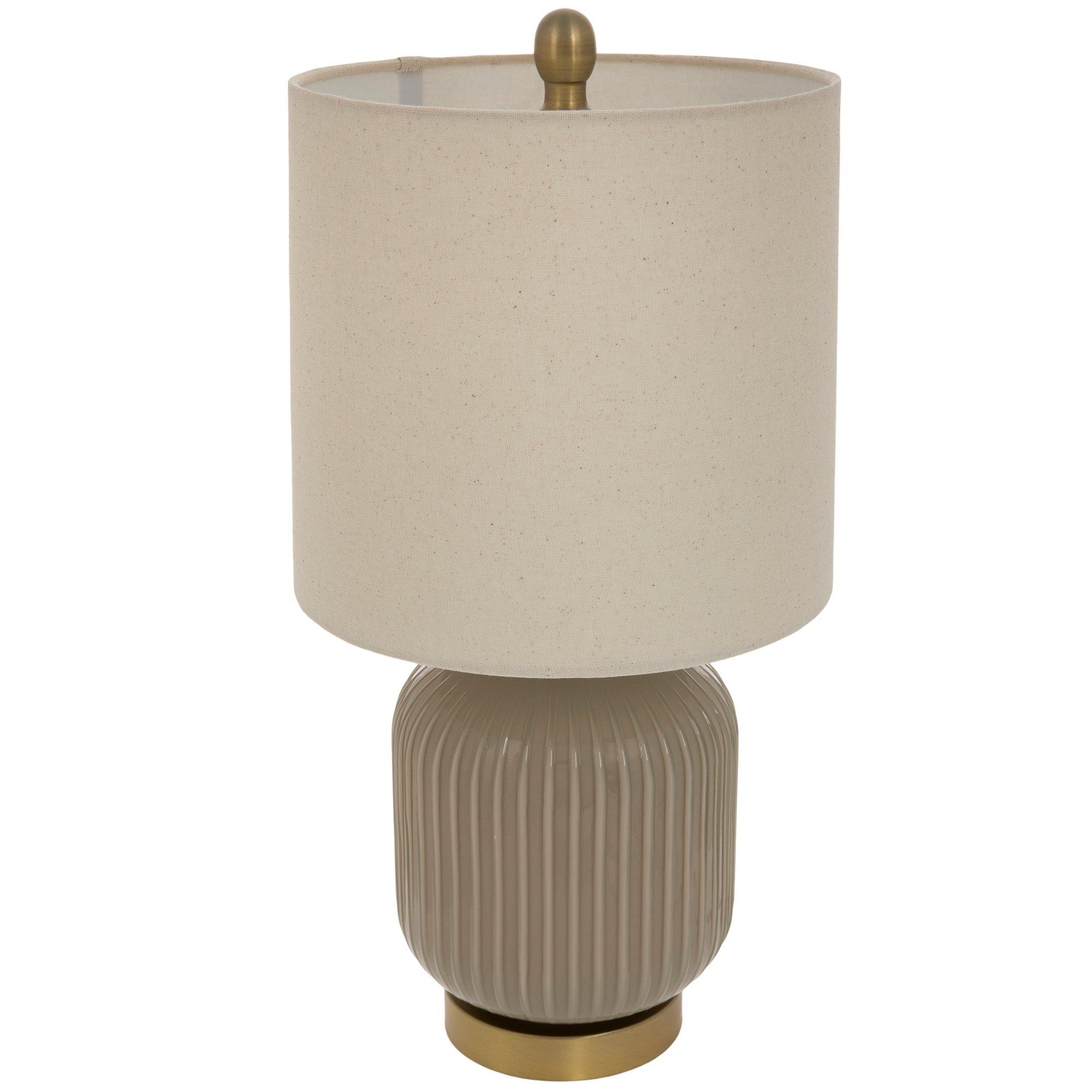 Gray Ribbed Glass Table Lamp | Hobby Lobby | 2416857