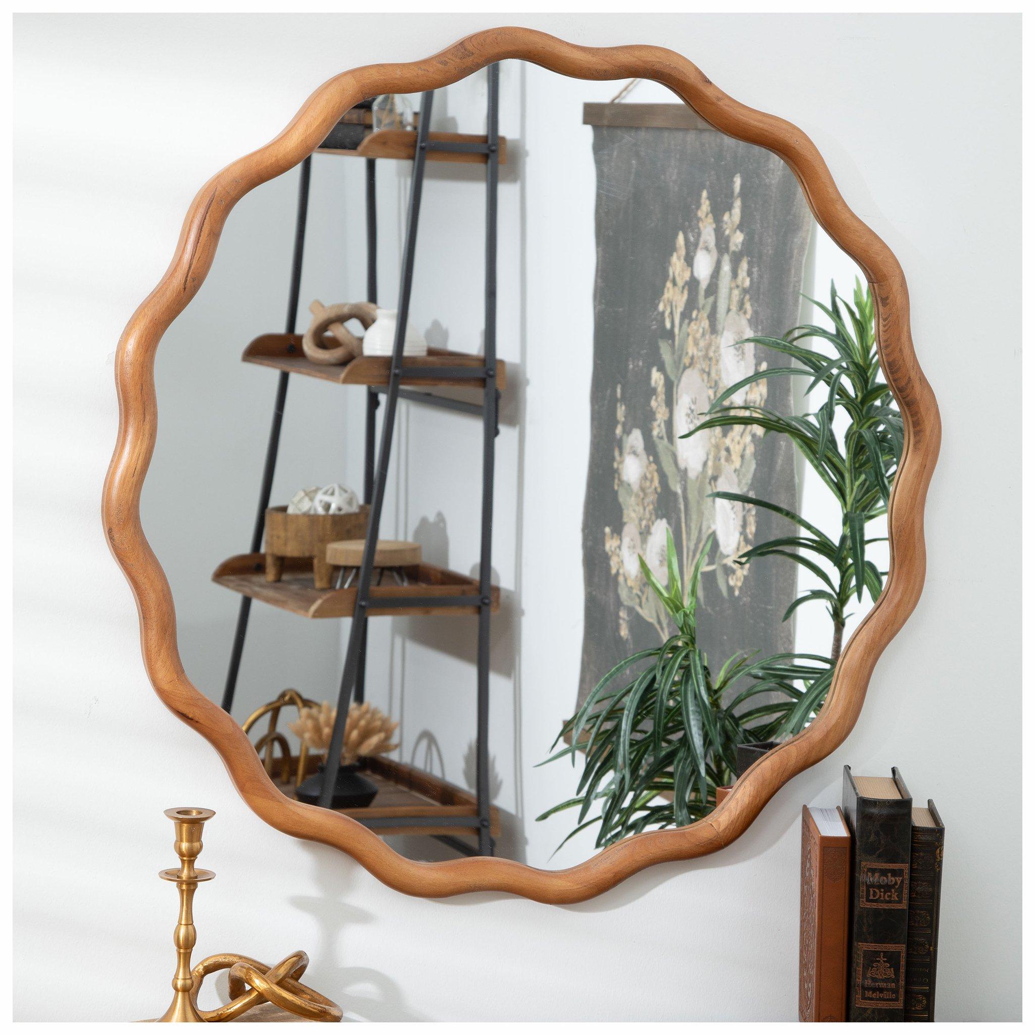 Round Wavy Wood Wall Mirror | Hobby Lobby | 2418572