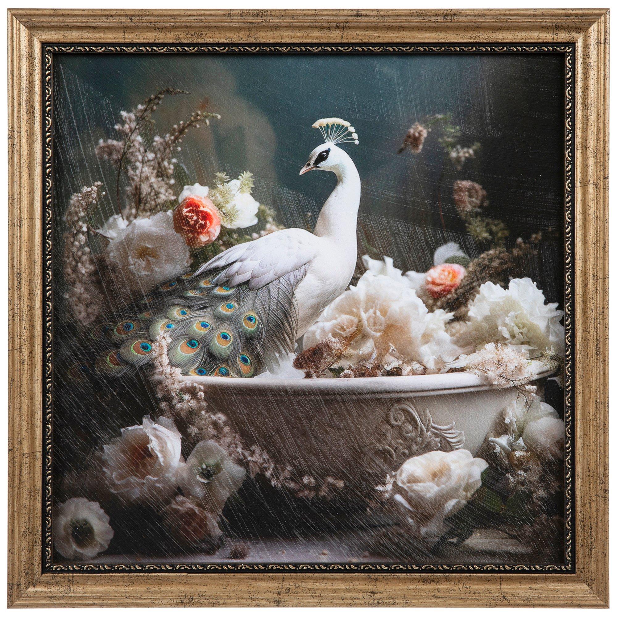 Fancy Peacock In Tub Ornate Wood Wall Decor | Hobby Lobby | 2421519
