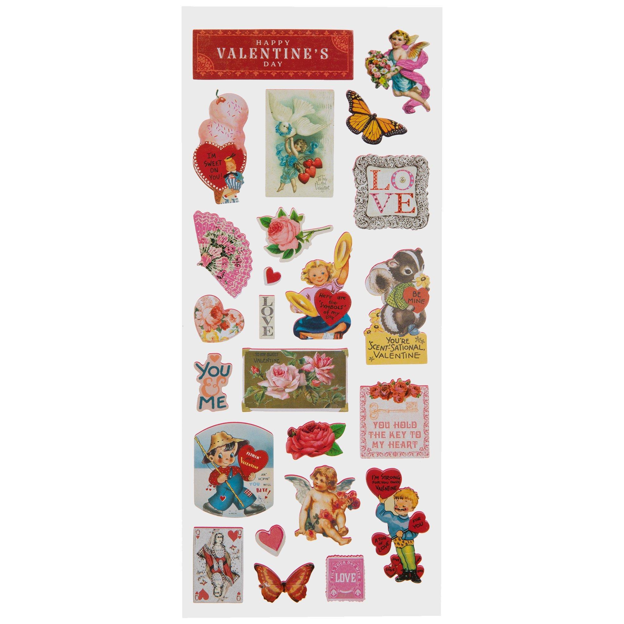 Vintage Valentine's Day 3D Stickers | Hobby Lobby | 2421907