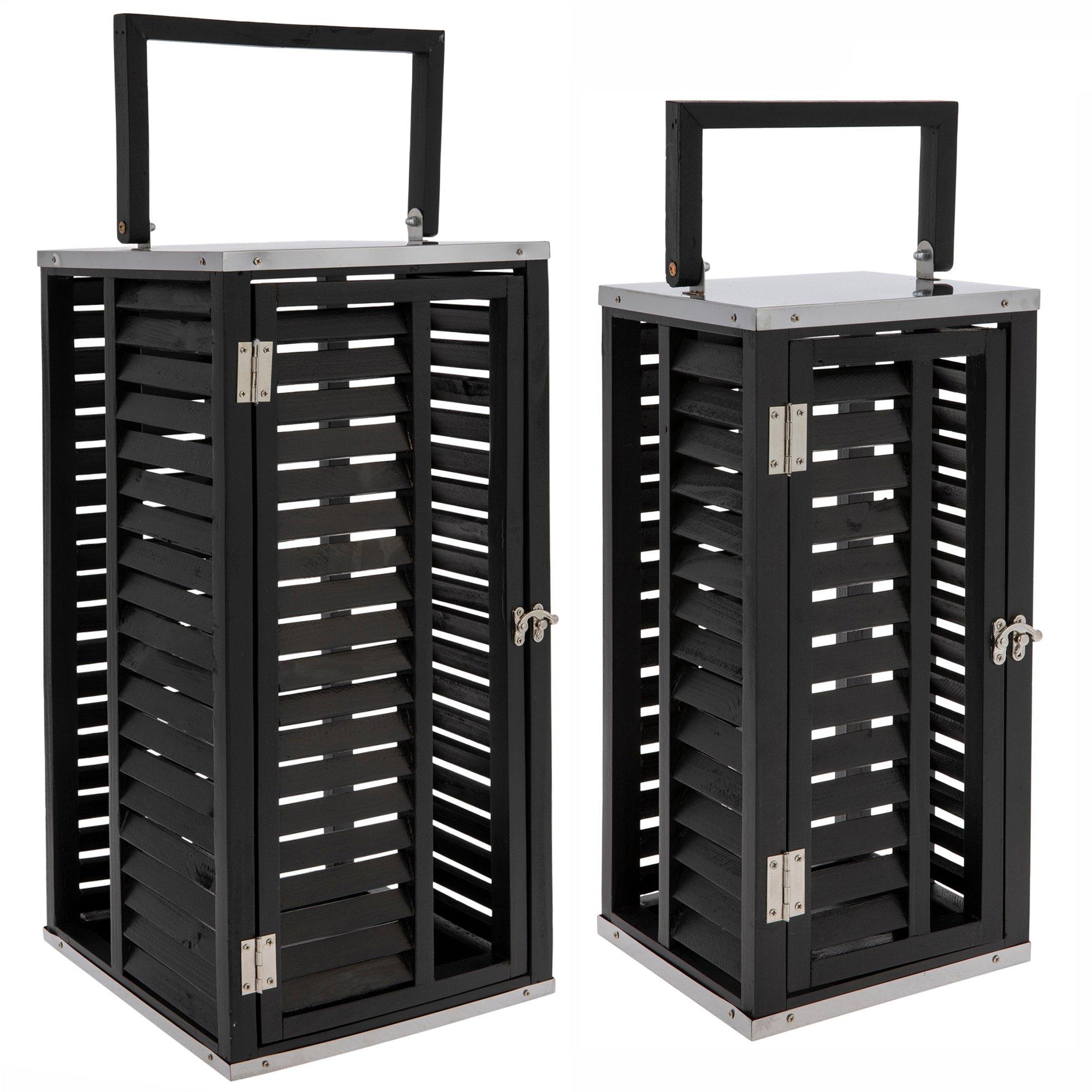 Modern Farmhouse Wood Shutter Lantern Set | Hobby Lobby | 2425627