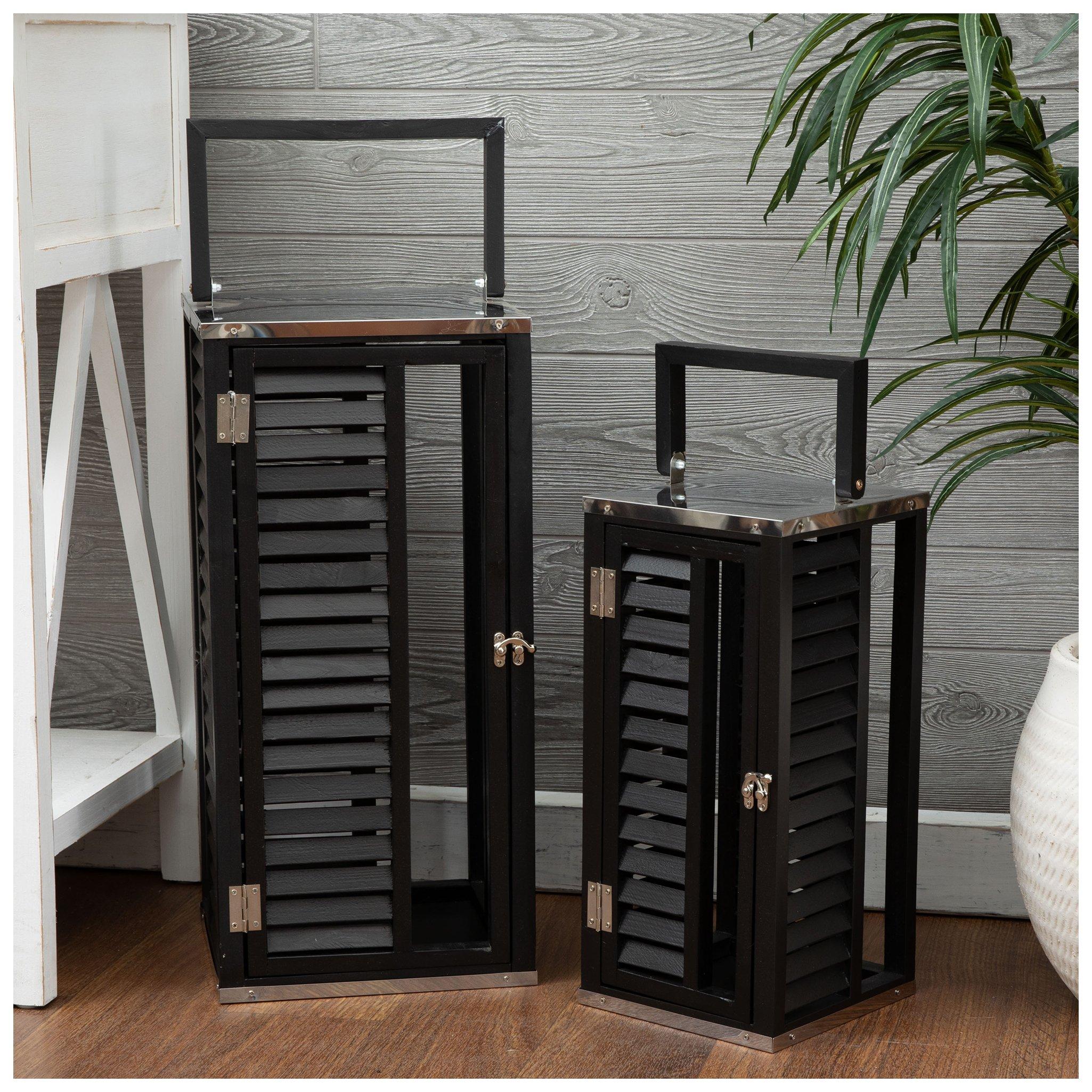 Modern Farmhouse Wood Shutter Lantern Set | Hobby Lobby | 2425627