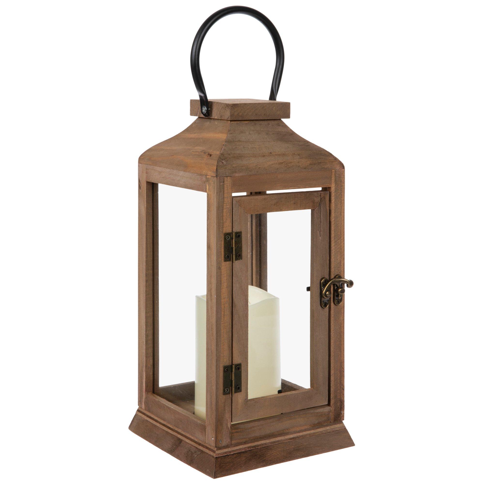 Brown Wood LED Lantern | Hobby Lobby | 2428134