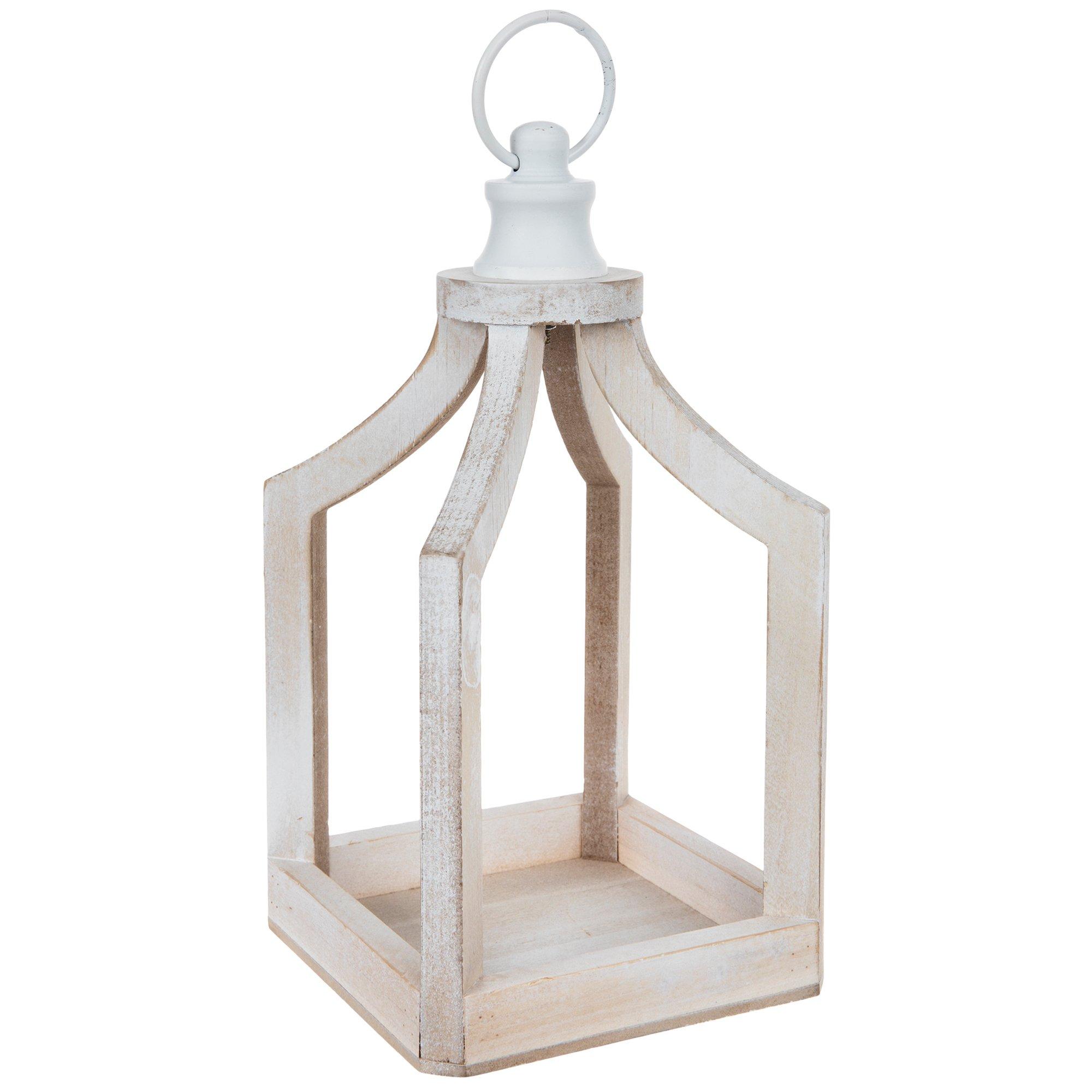 Rustic White Wood Lantern | Hobby Lobby | 2428258