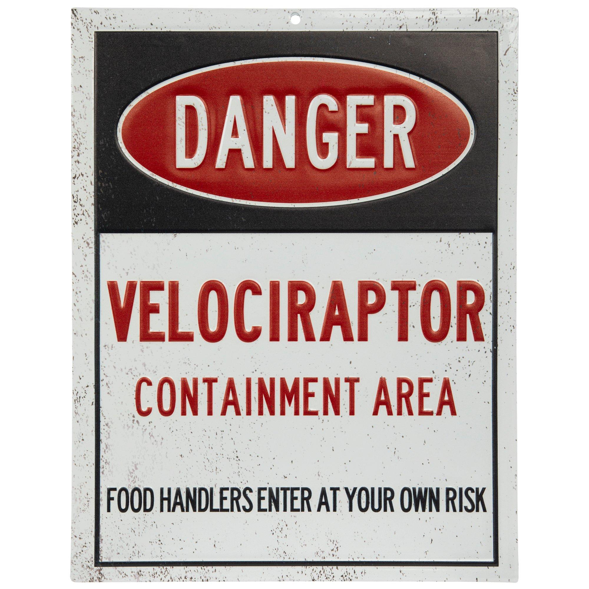 Danger Velociraptor Metal Sign | Hobby Lobby | 2428415