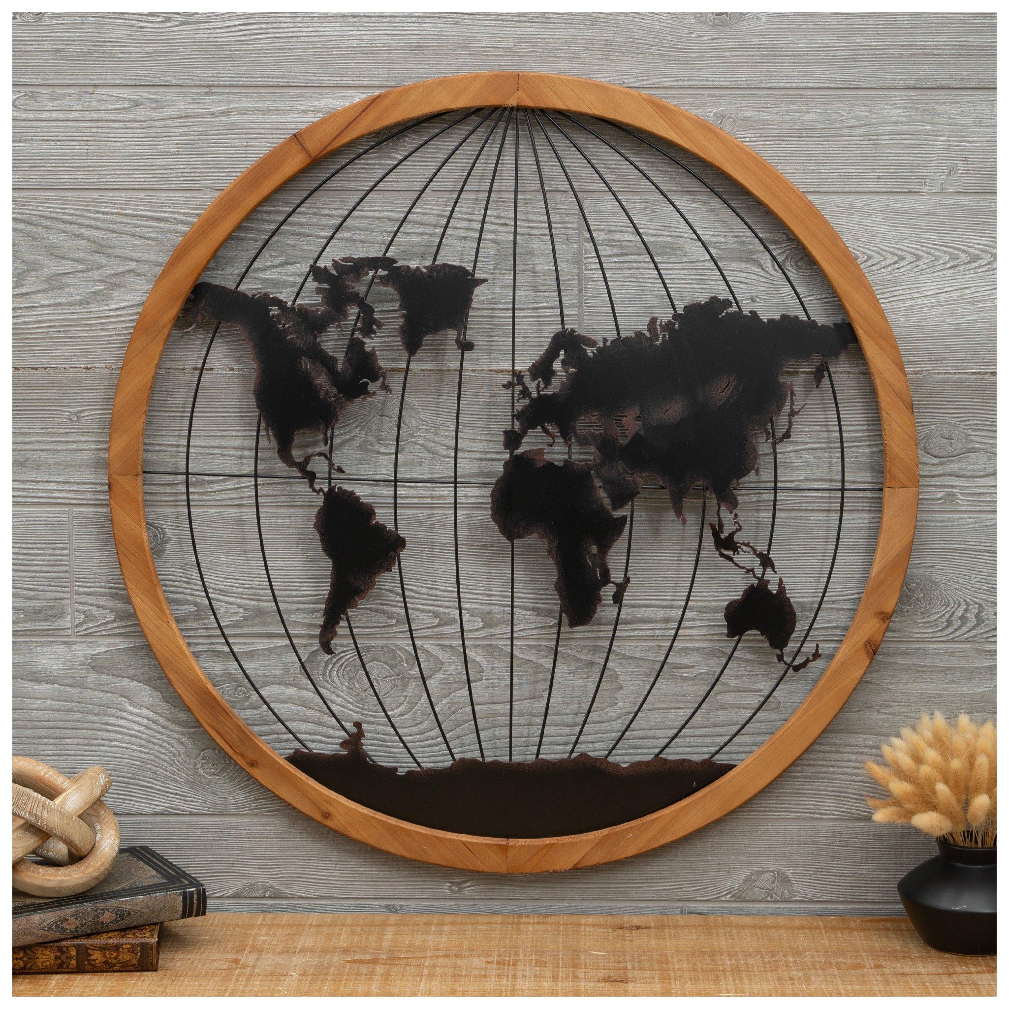 Framed World Map Wood Wall Decor | Hobby Lobby | 2430338