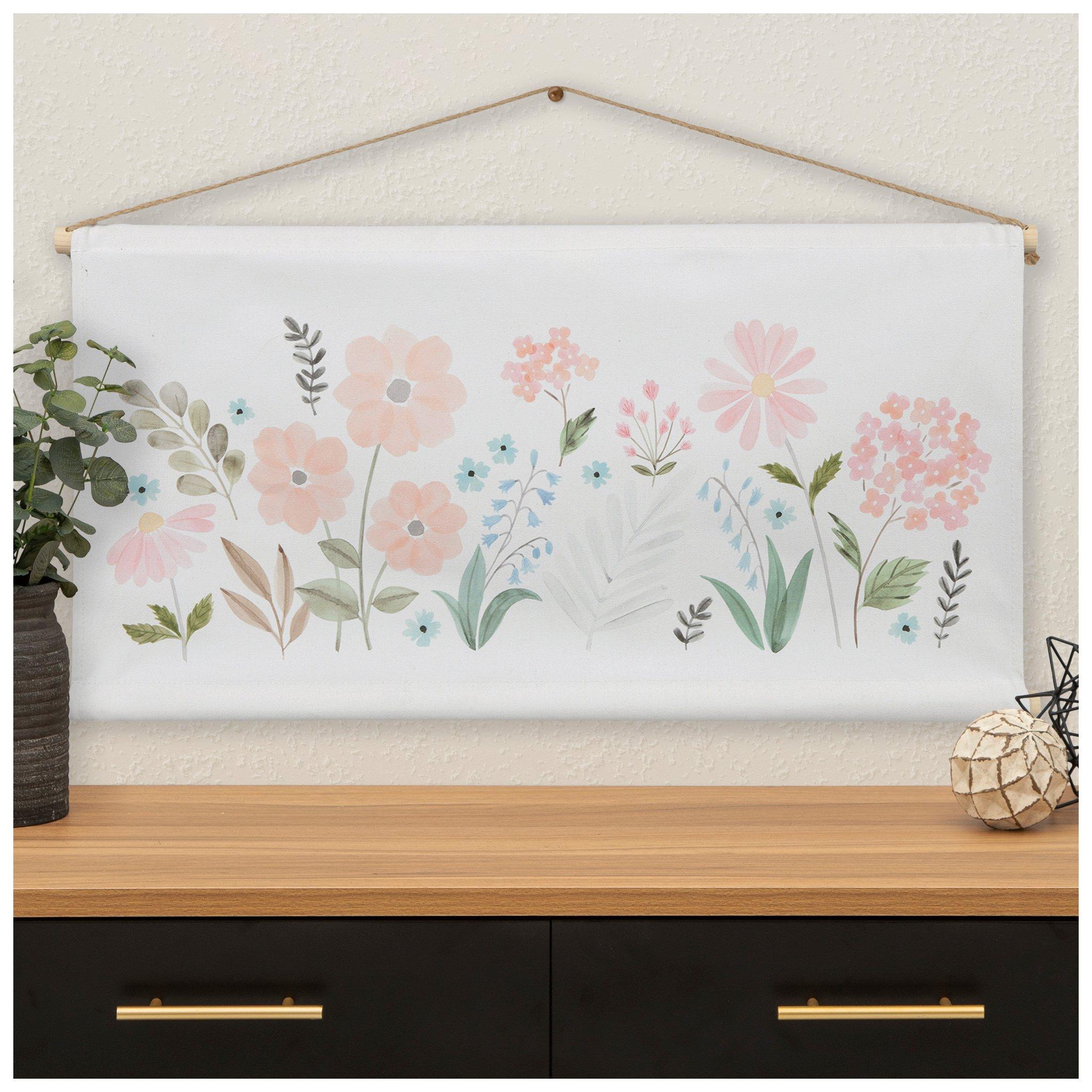 Watercolor Flowers Tapestry Canvas Wall Decor | Hobby Lobby | 2431583