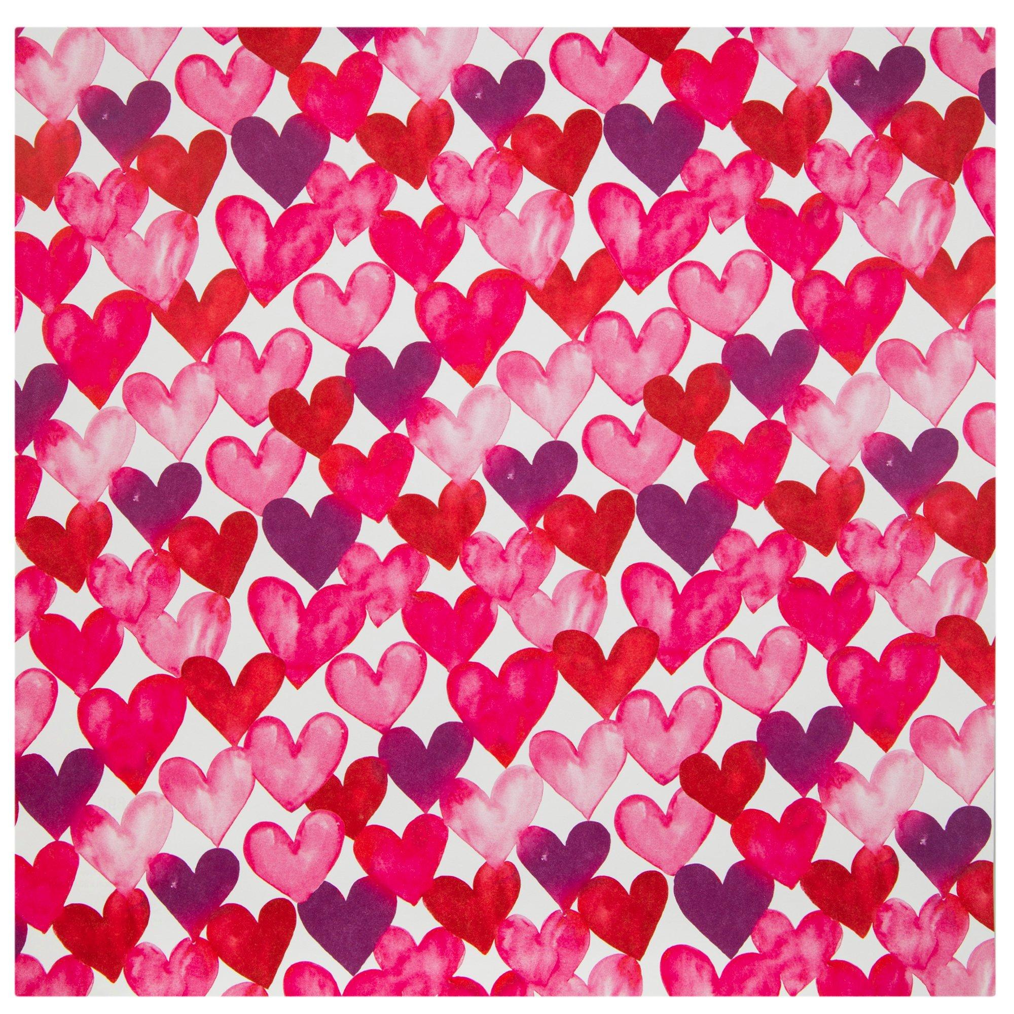 Pink & Purple Hearts Scrapbook Paper - 12" x 12" | Hobby Lobby | 2432920