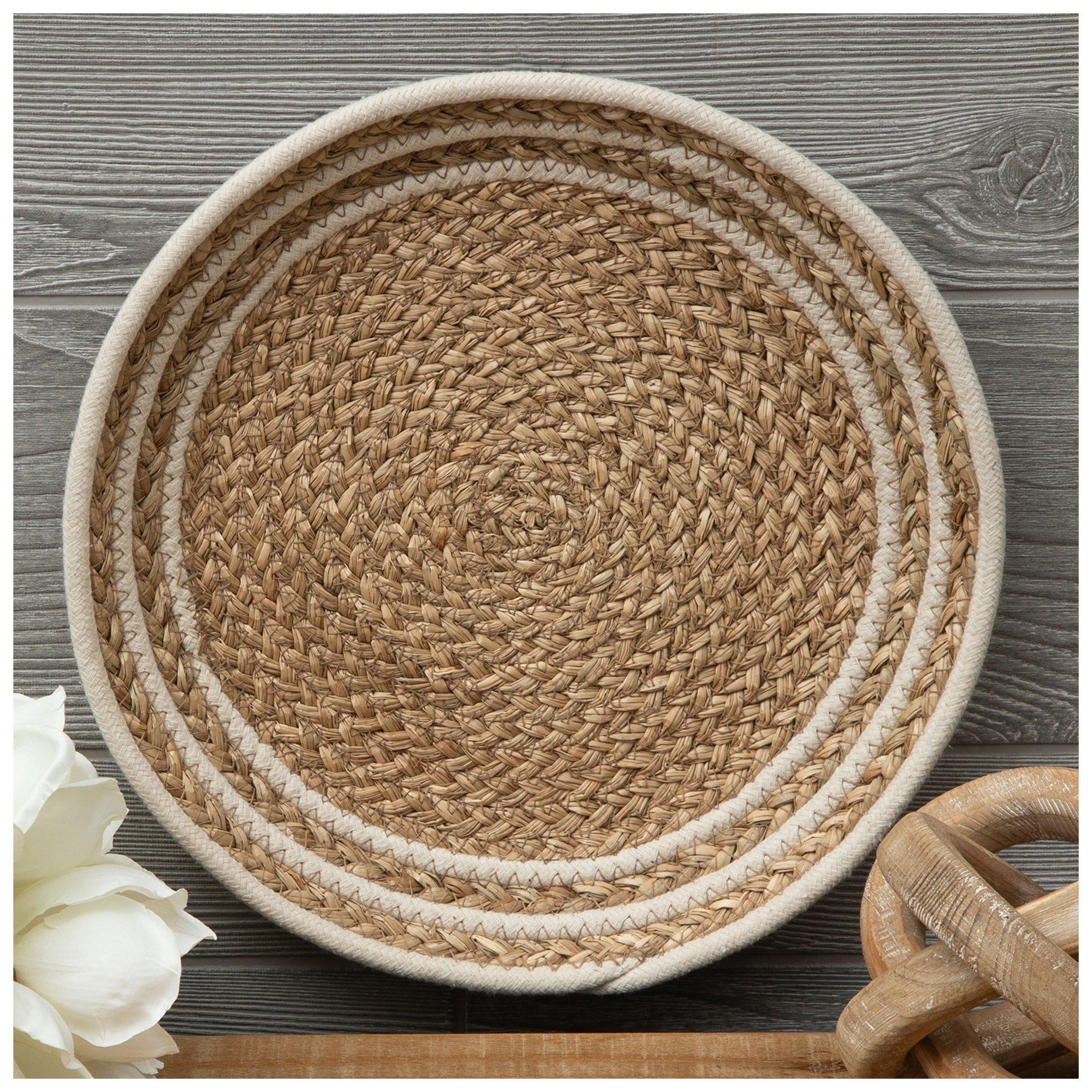 White & Natural Striped Basket Wall Decor | Hobby Lobby | 2437754