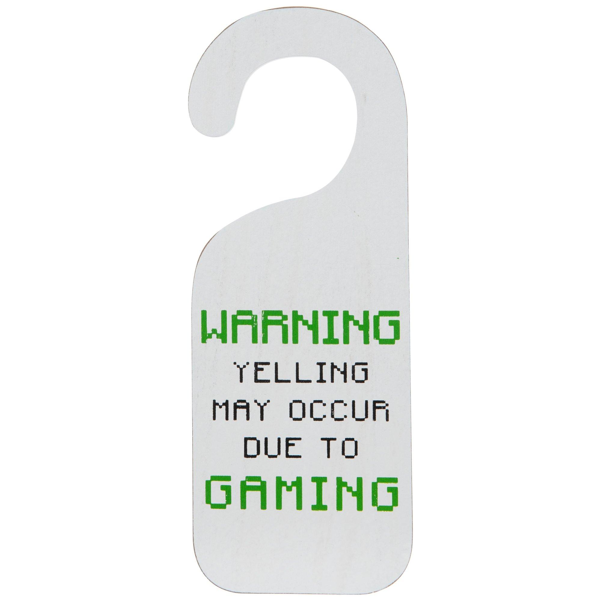 Warning Gaming Wood Door Hanger | Hobby Lobby | 2440741