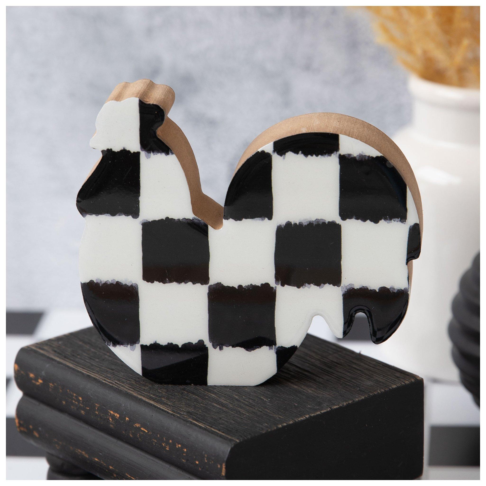 Checkered Rooster Wood Decor | Hobby Lobby | 2441913