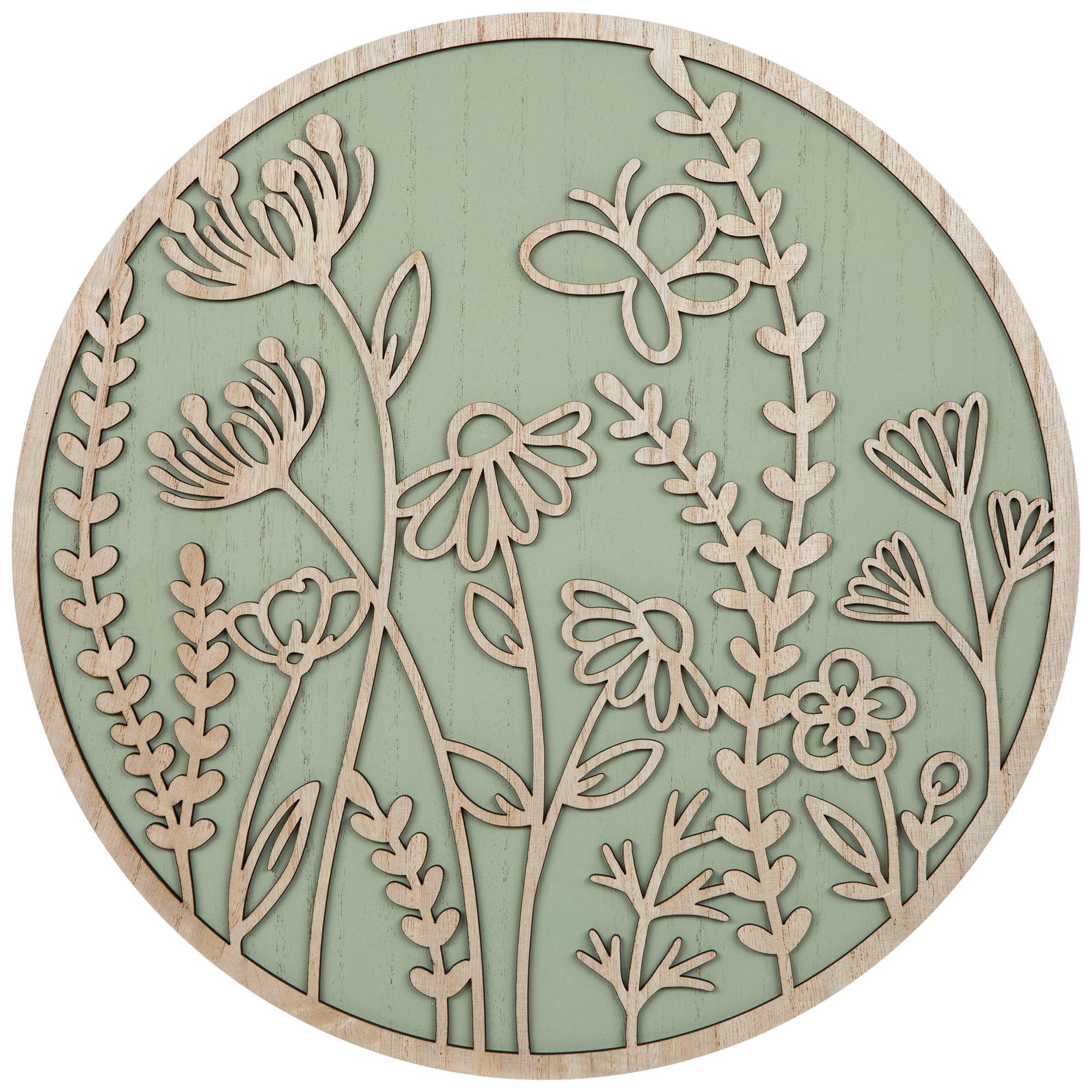 Cozy Garden Round Wood Wall Decor | Hobby Lobby | 2442168