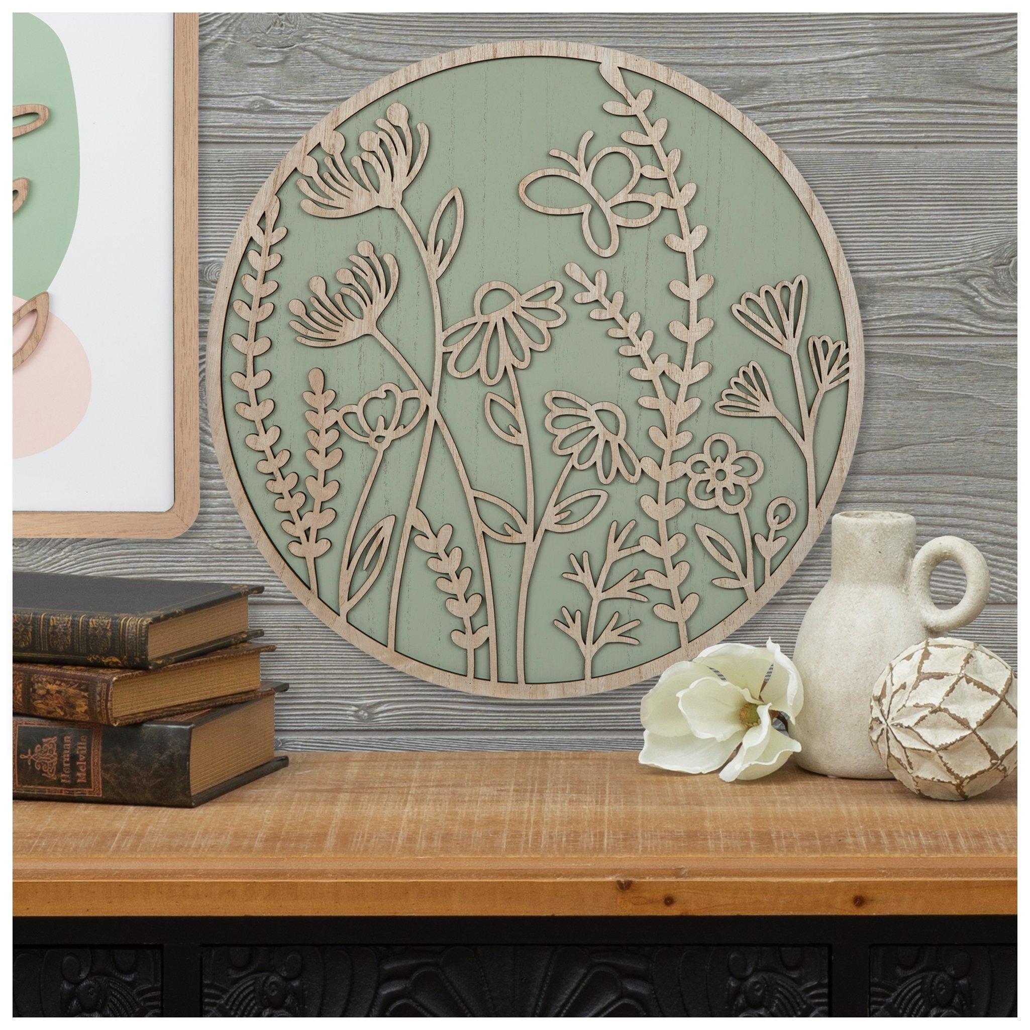 Cozy Garden Round Wood Wall Decor | Hobby Lobby | 2442168