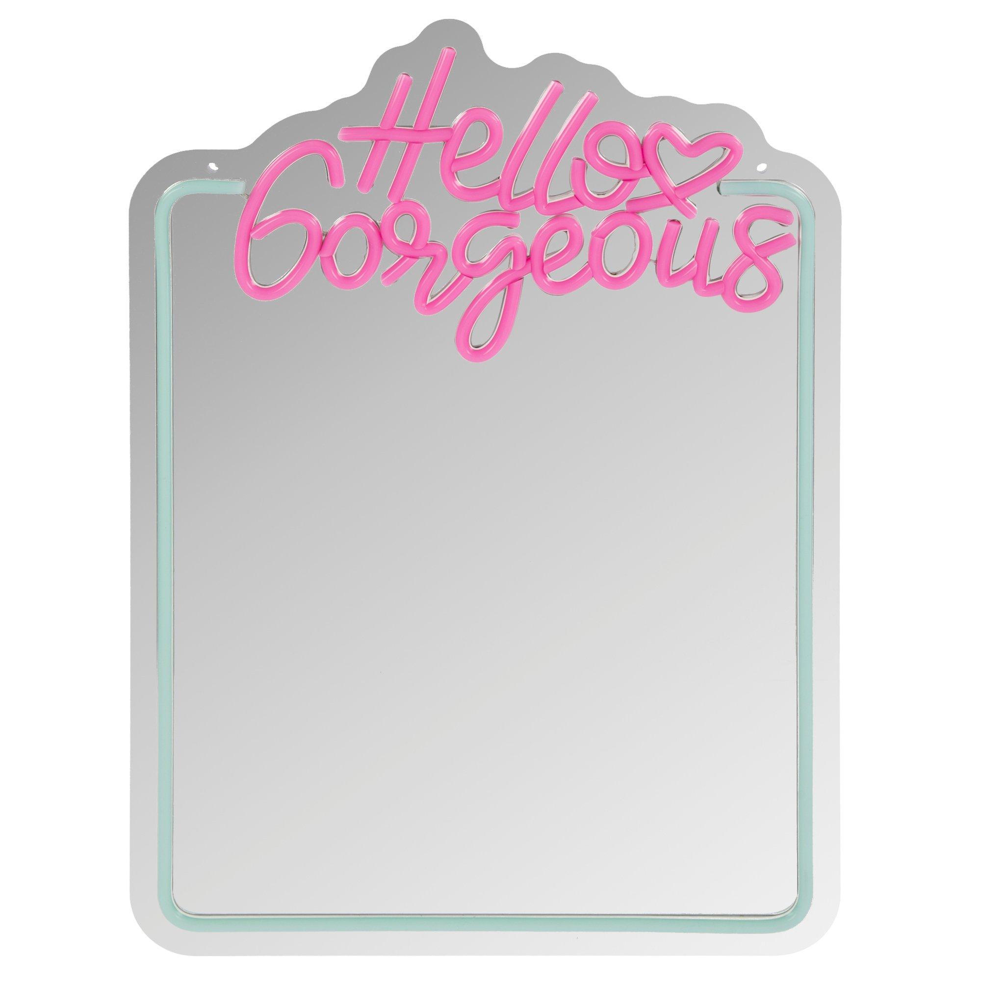 Hello Gorgeous Neon Light Wall Mirror | Hobby Lobby | 2453264