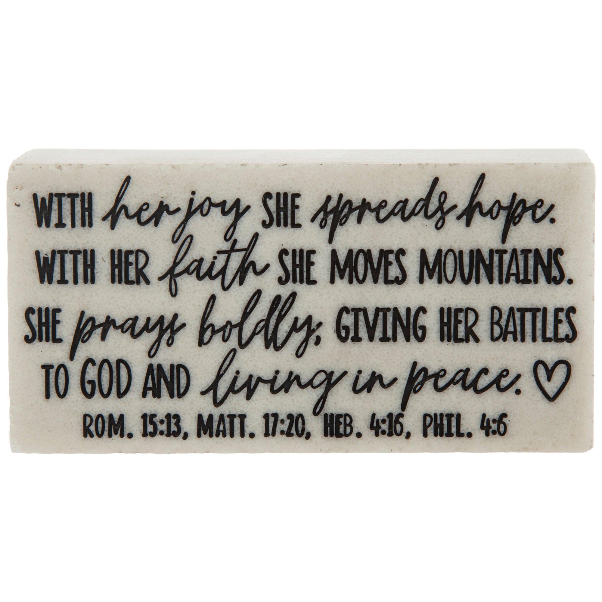 She Spreads Hope Scripture Block Decor | Hobby Lobby | 2456077