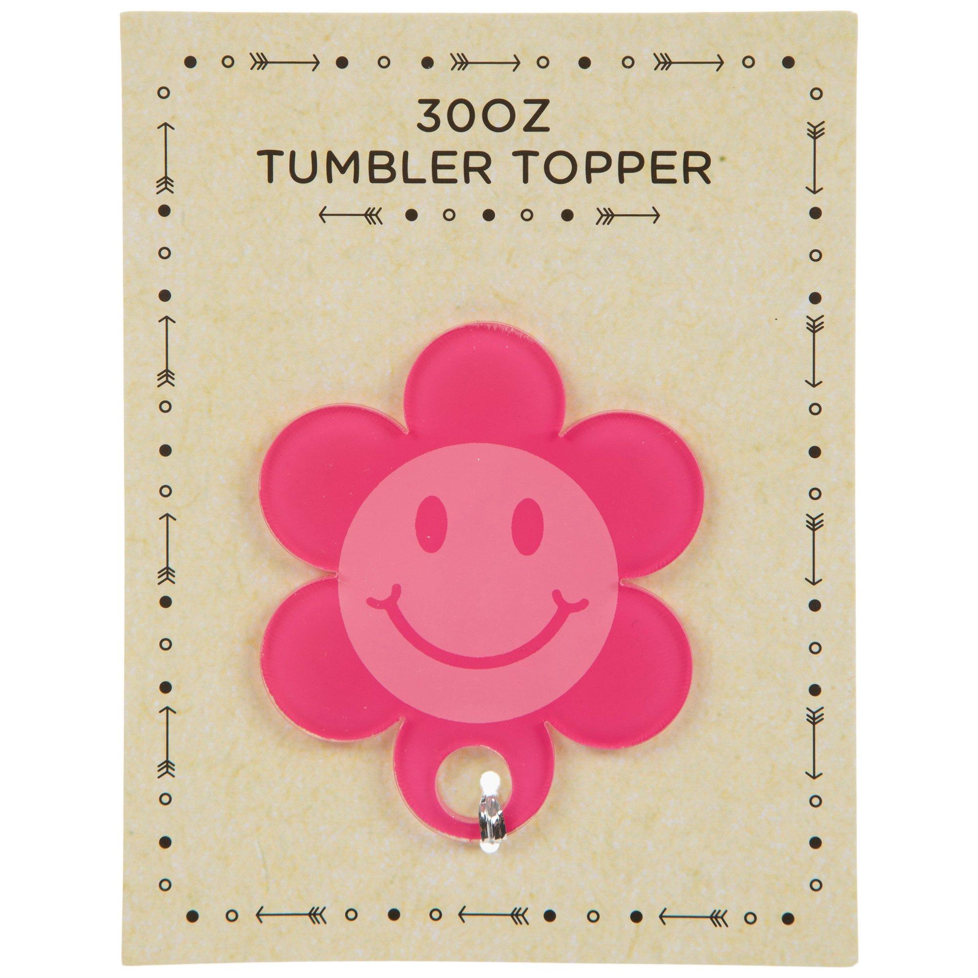 Pink Smiley Face Flower Tumbler Topper | Hobby Lobby | 2456341