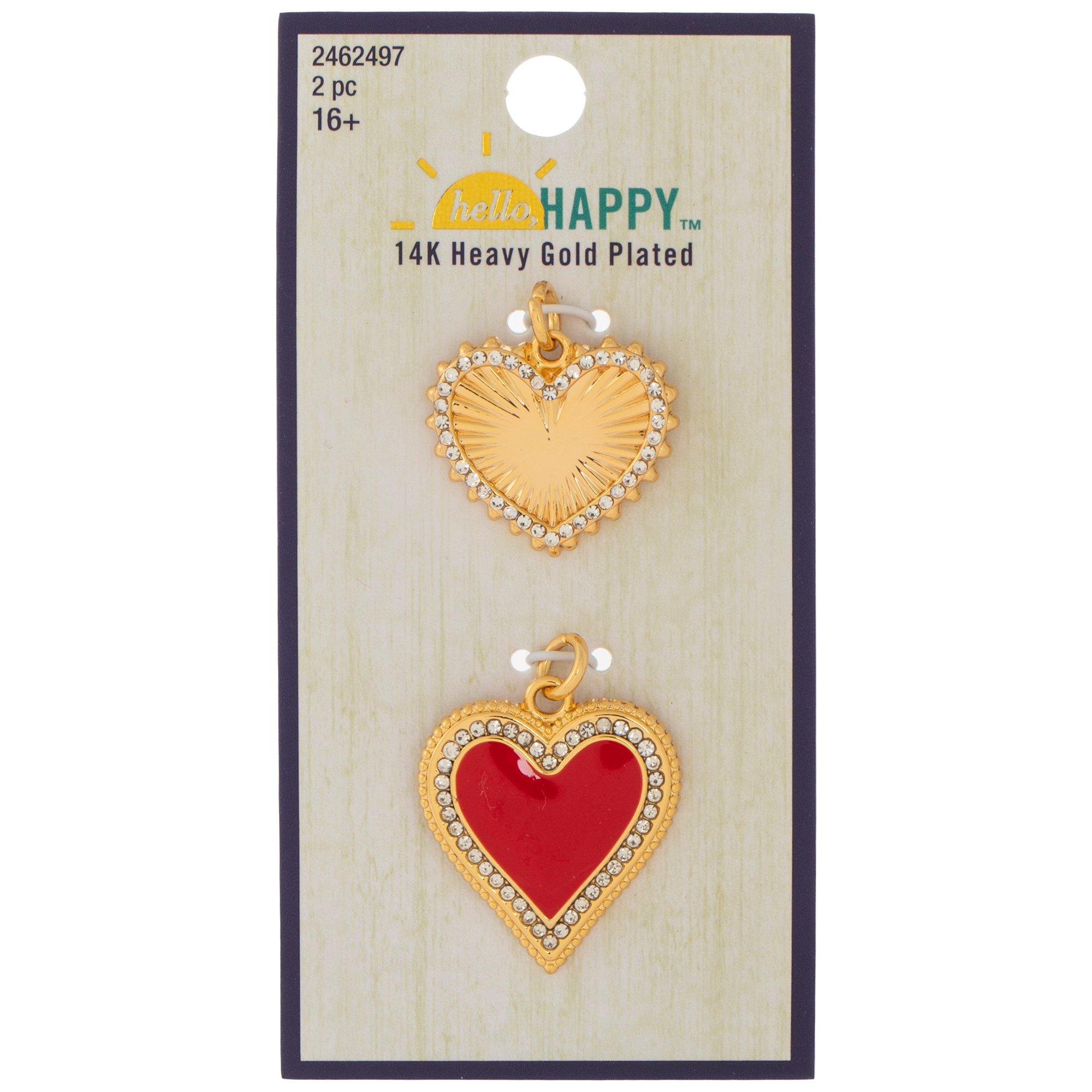14K Heavy Gold Plated Heart Charms | Hobby Lobby | 2462497