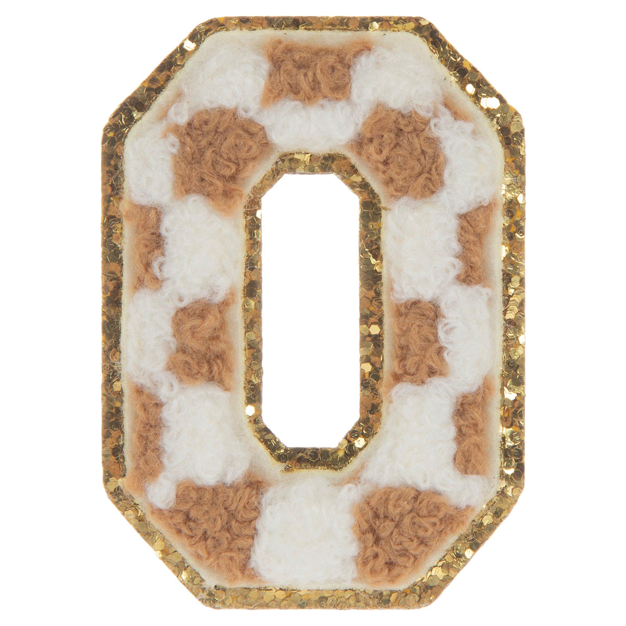 Brown Checkered Letter Patch Sticker | Hobby Lobby | 2463792