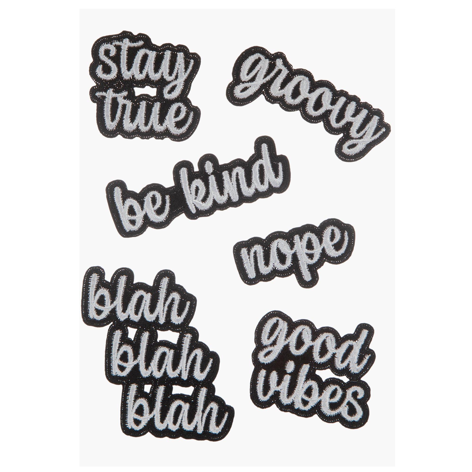 Black & White Retro Phrases Patch Stickers | Hobby Lobby | 2469997