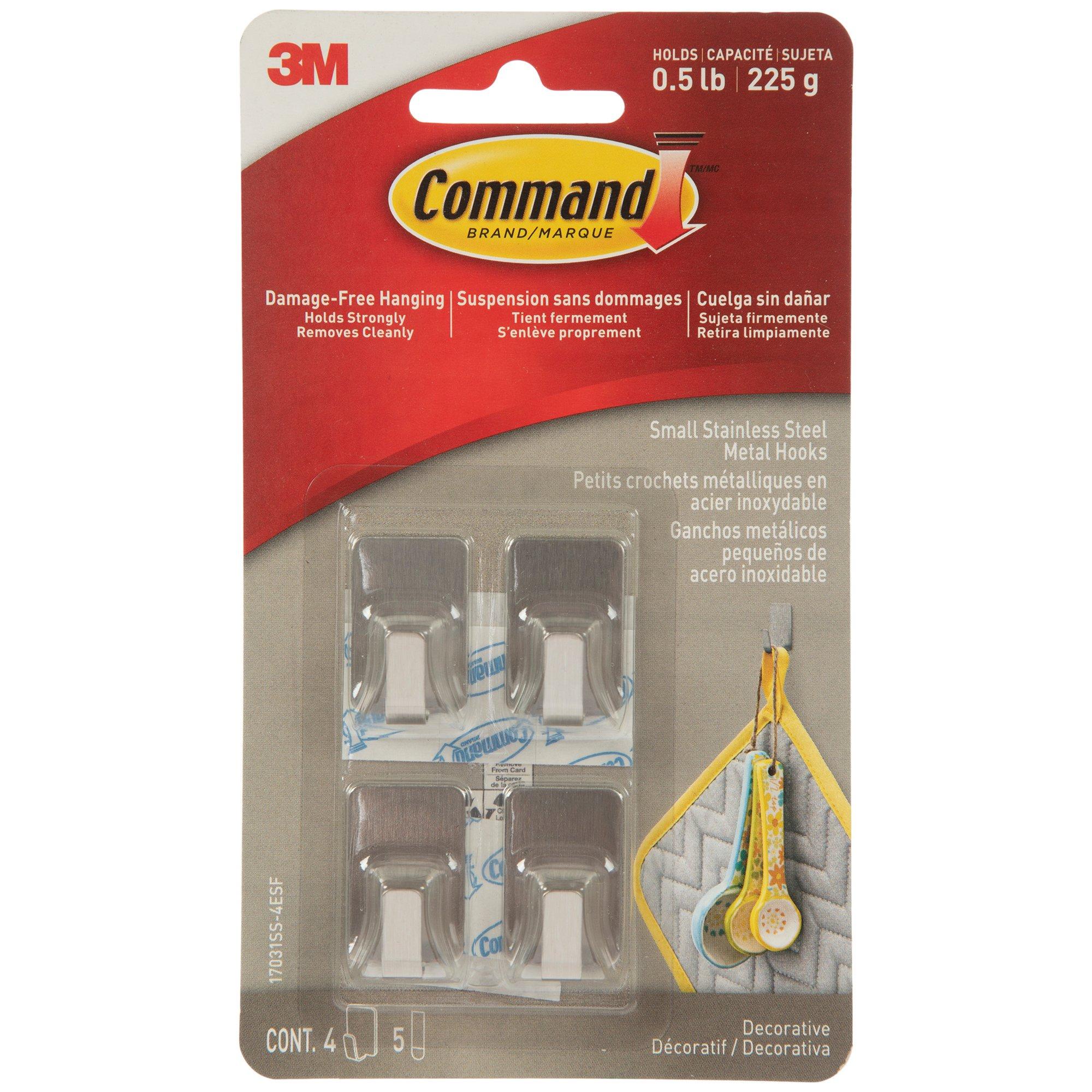 Stainless Steel Command Hooks - Small | Hobby Lobby | 2481059