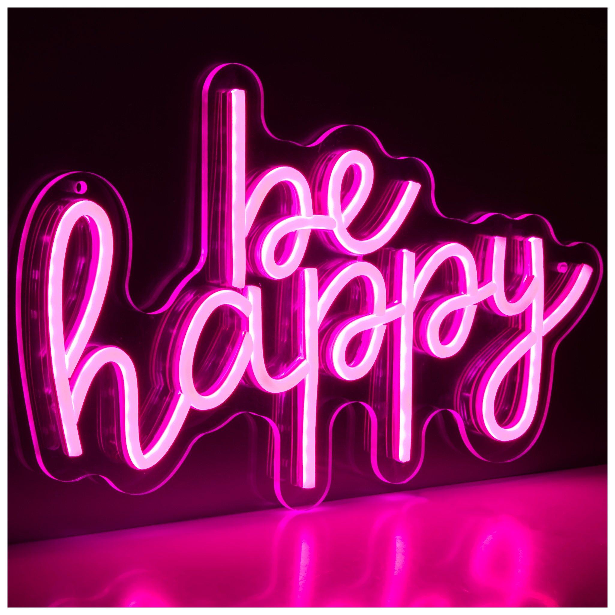 Pink Be Happy LED Neon Sign | Hobby Lobby | 2486744