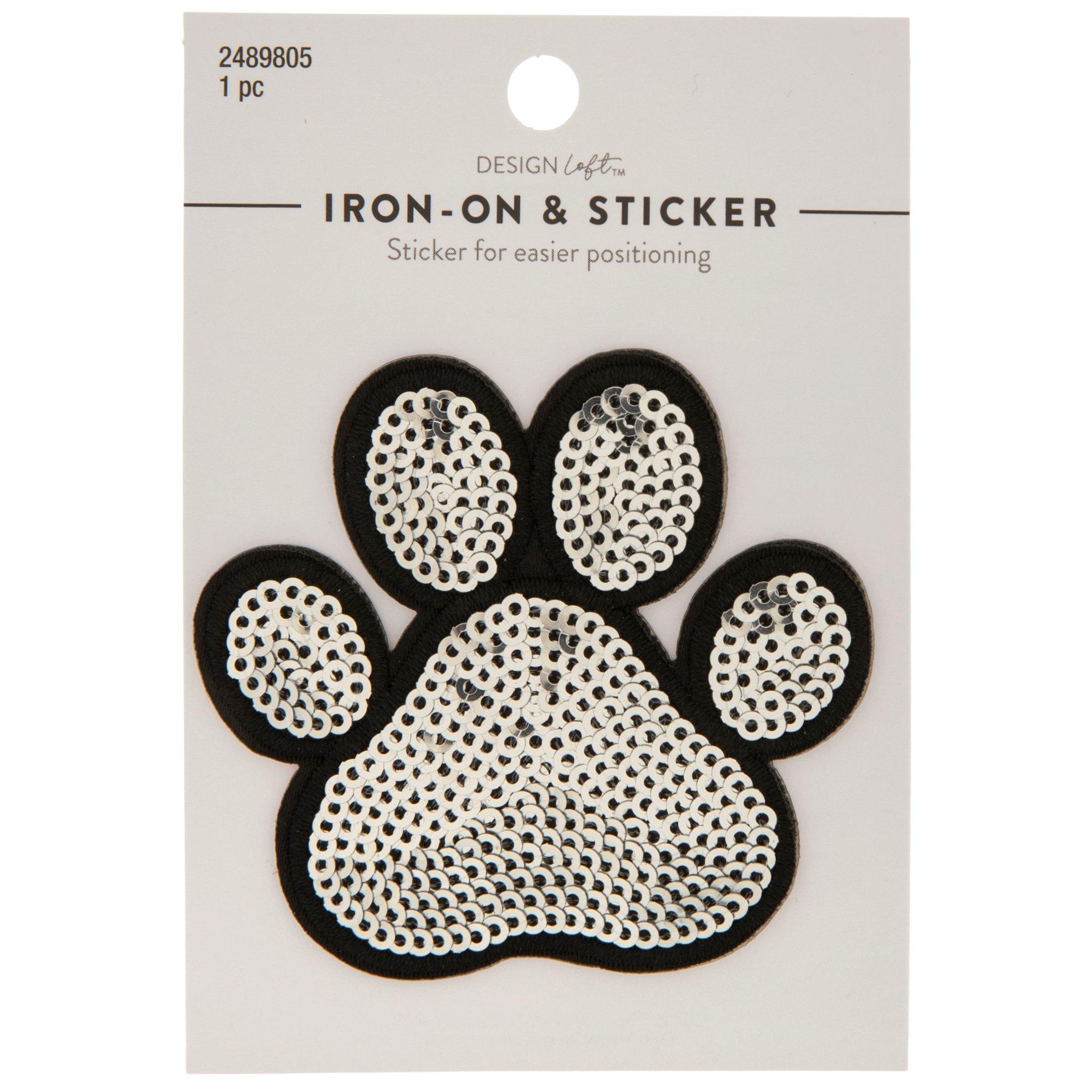 Paw Print Sequin Iron-On & Sticker Patch | Hobby Lobby | 2489805