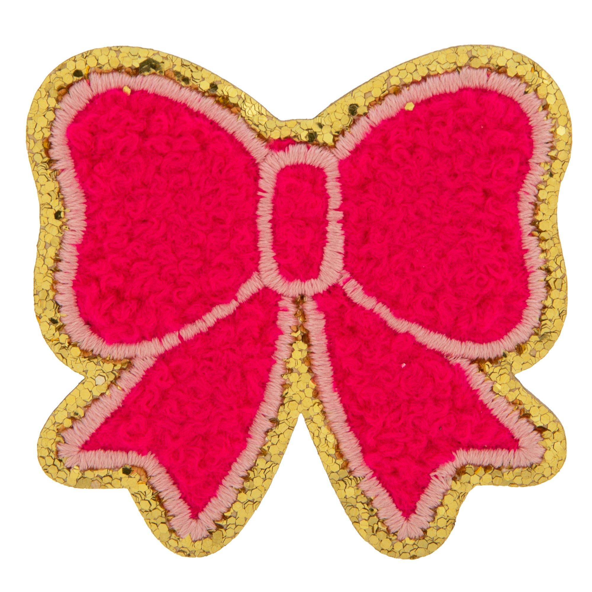 Pink Bow Chenille Iron-On & Sticker Patch | Hobby Lobby | 2489847