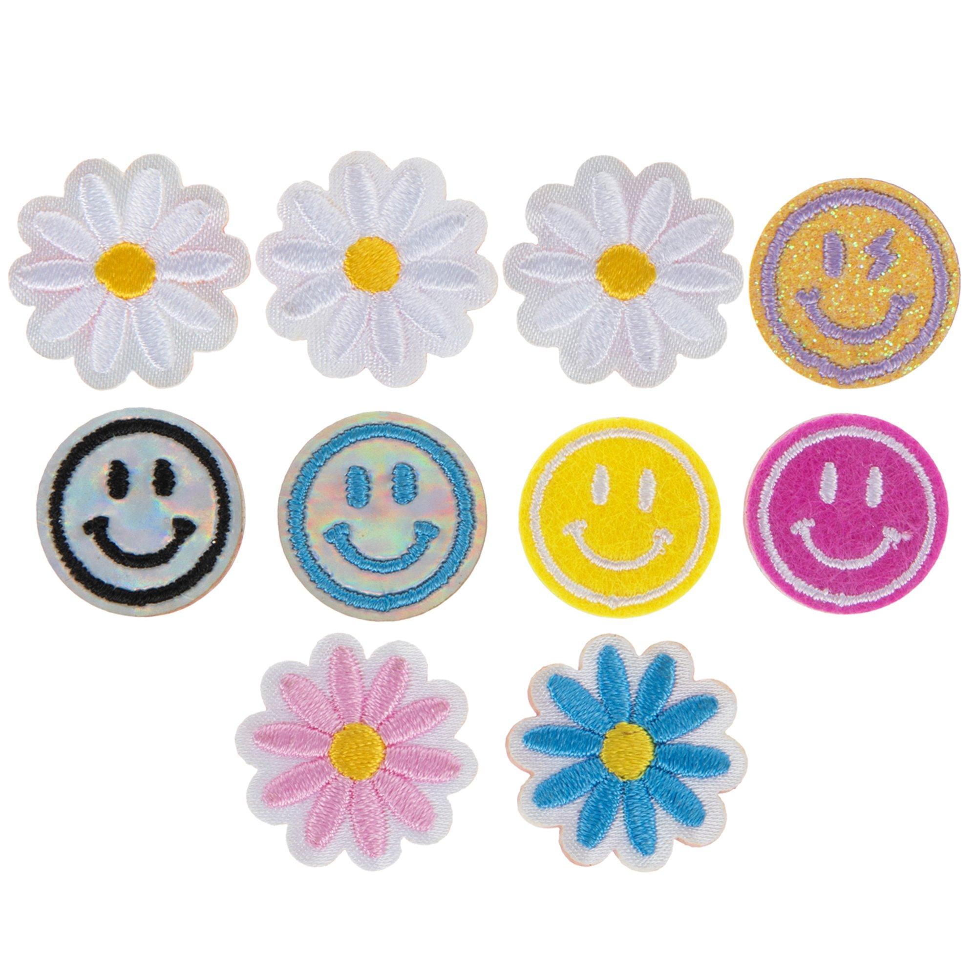 Flowers & Smiley Faces Iron-On & Sticker Patches | Hobby Lobby | 2490076