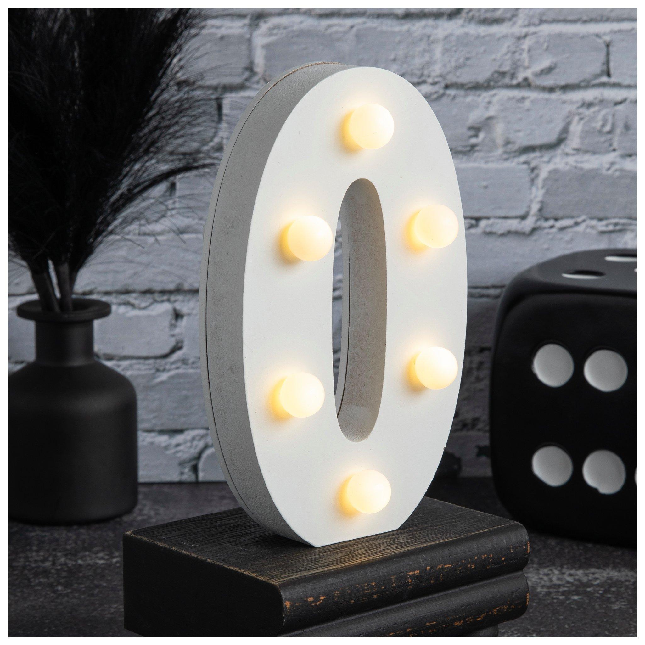 White Marquee Light Up Wood Number | Hobby Lobby | 2495877