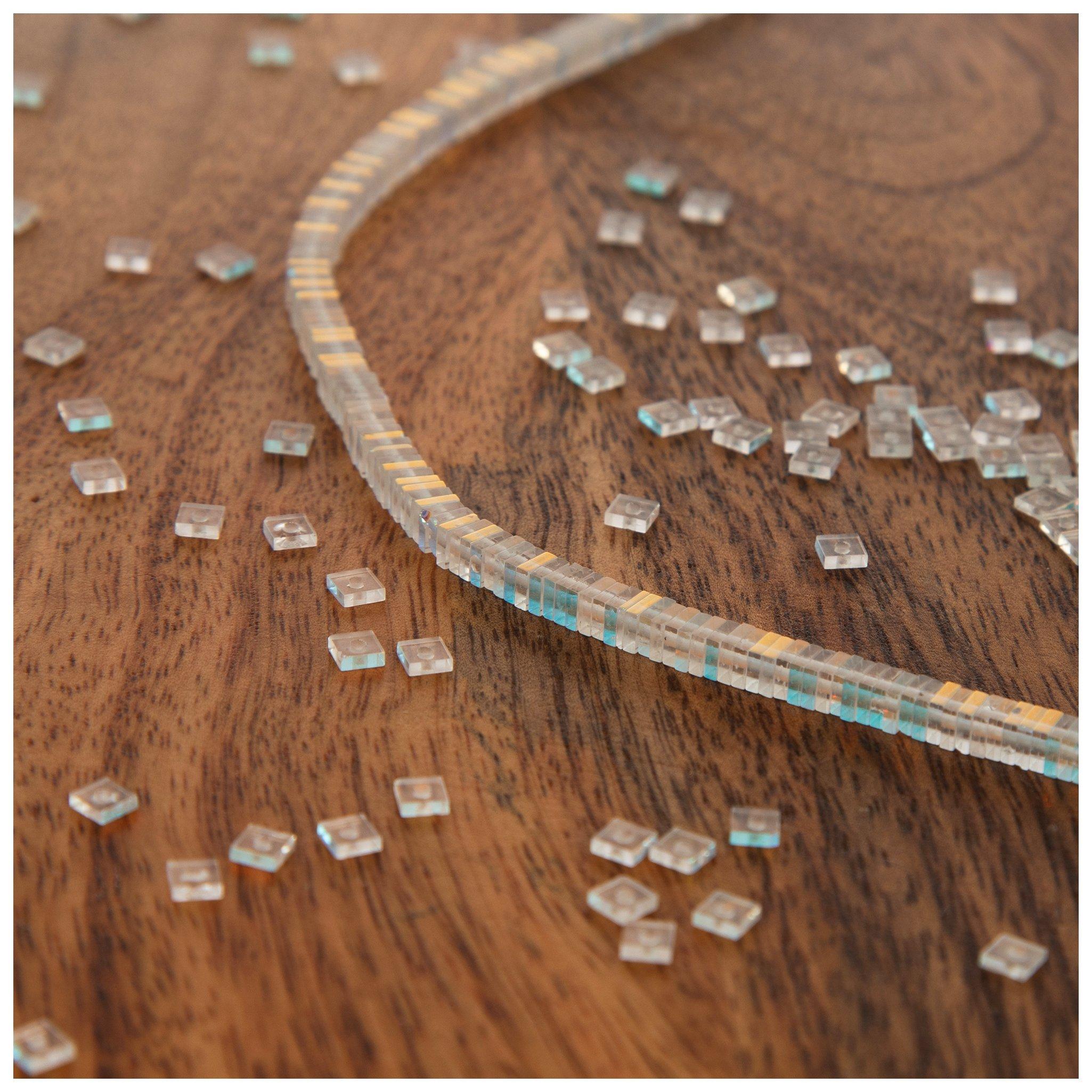 AB Plated Glass Square Heishi Bead Strand | Hobby Lobby | 2497444