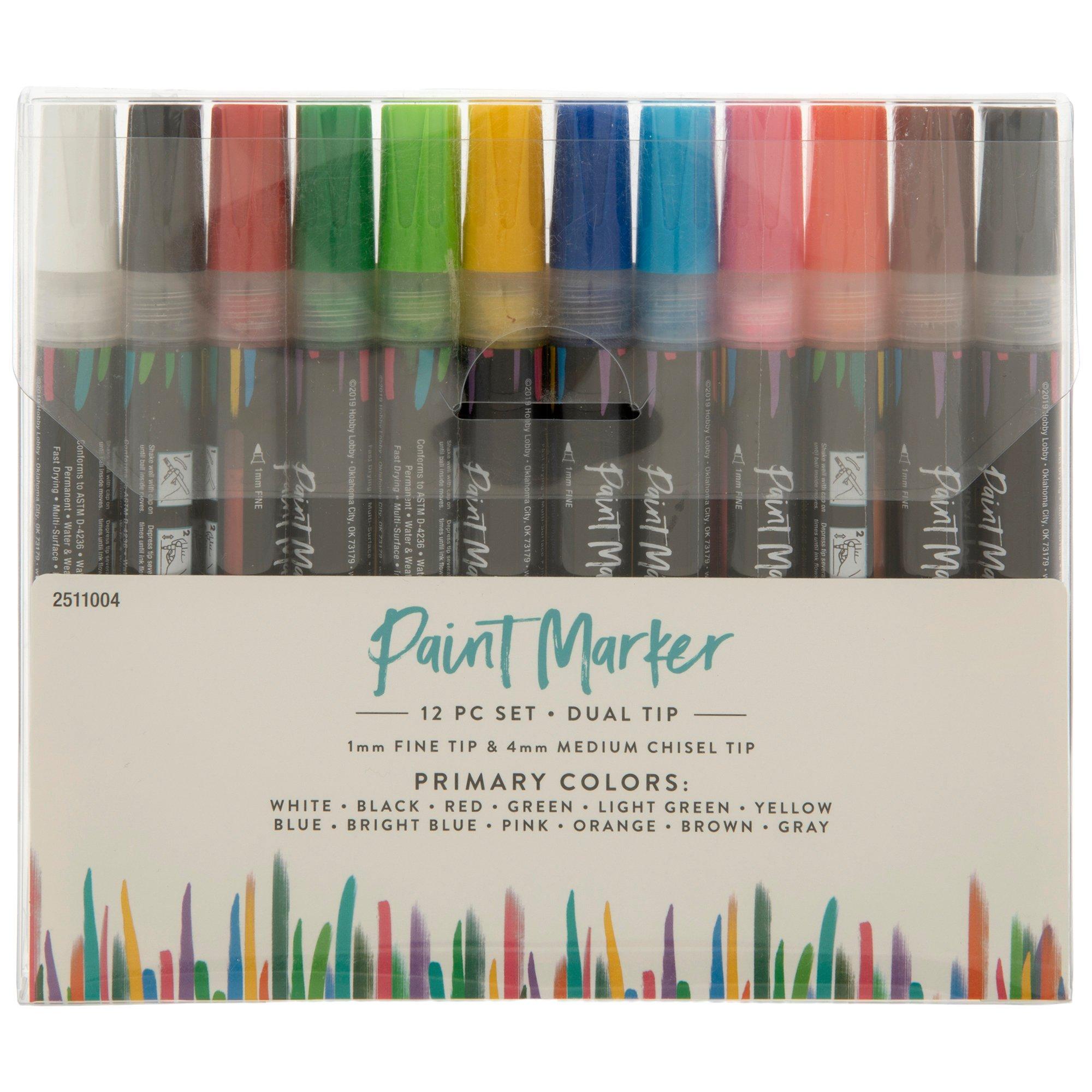 Dual Tip Acrylic Paint Markers - 12 Piece Set | Hobby Lobby | 2511004