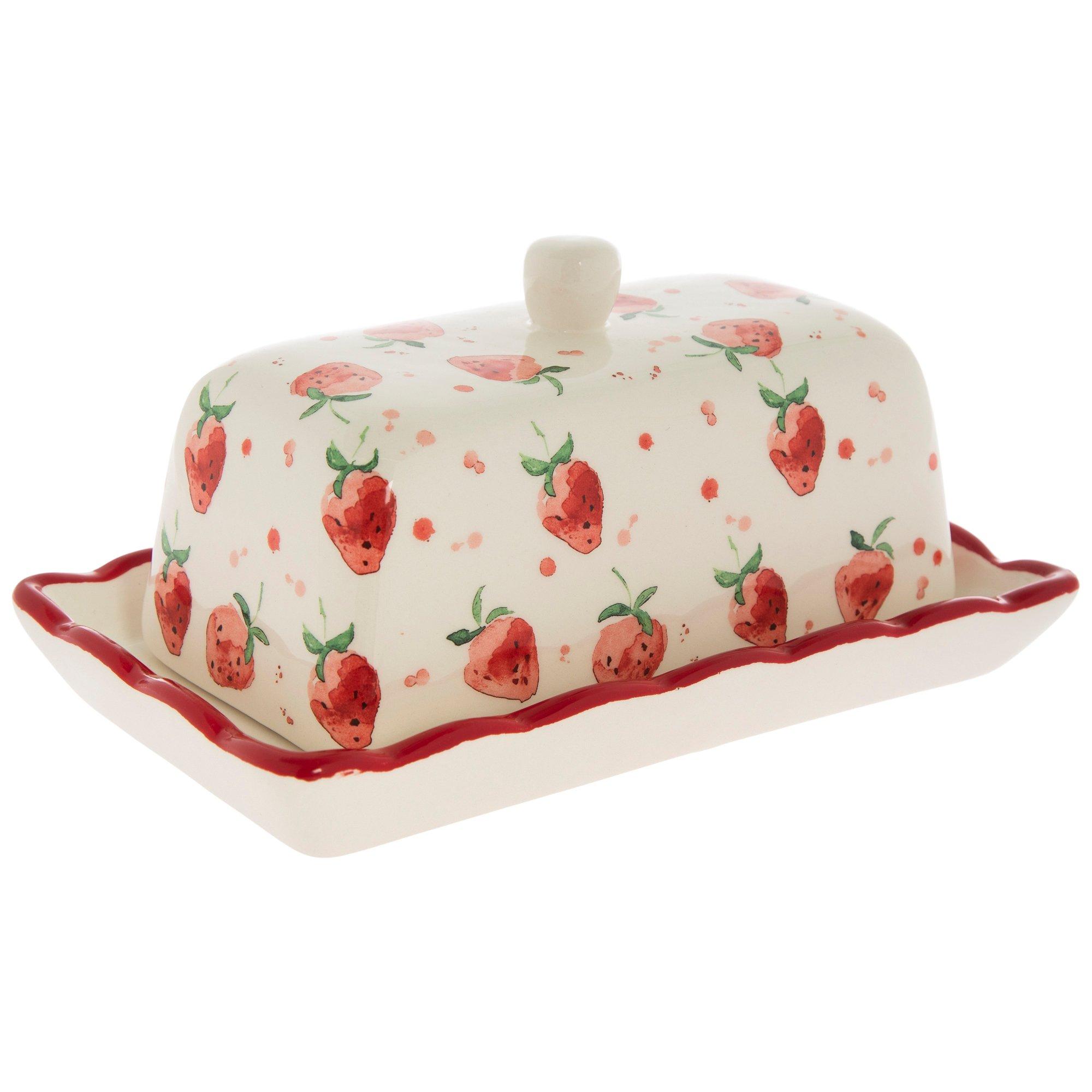 Strawberries & Polka Dots Butter Dish | Hobby Lobby | 2515823