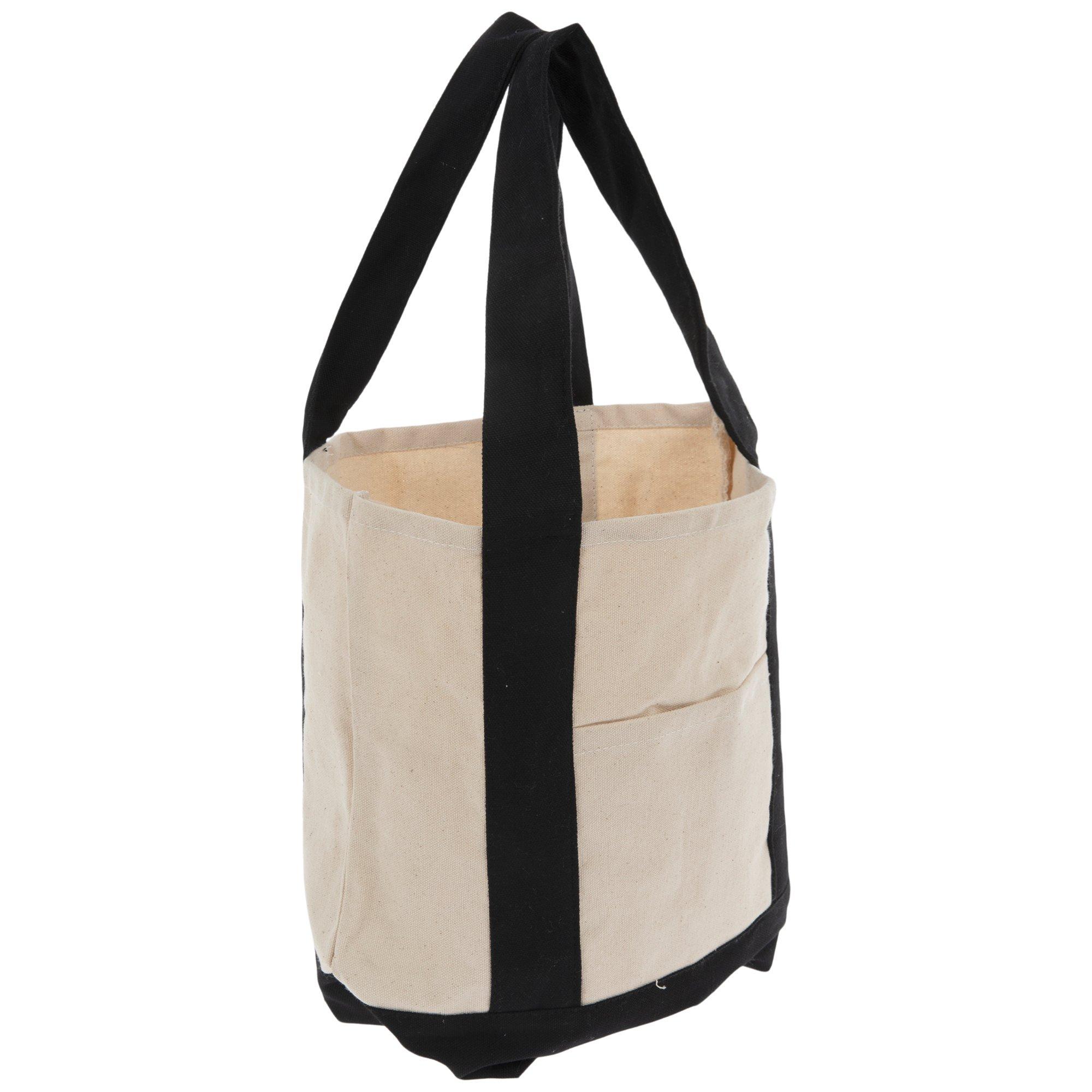 Black & Beige Canvas Tote Bag | Hobby Lobby | 2518462