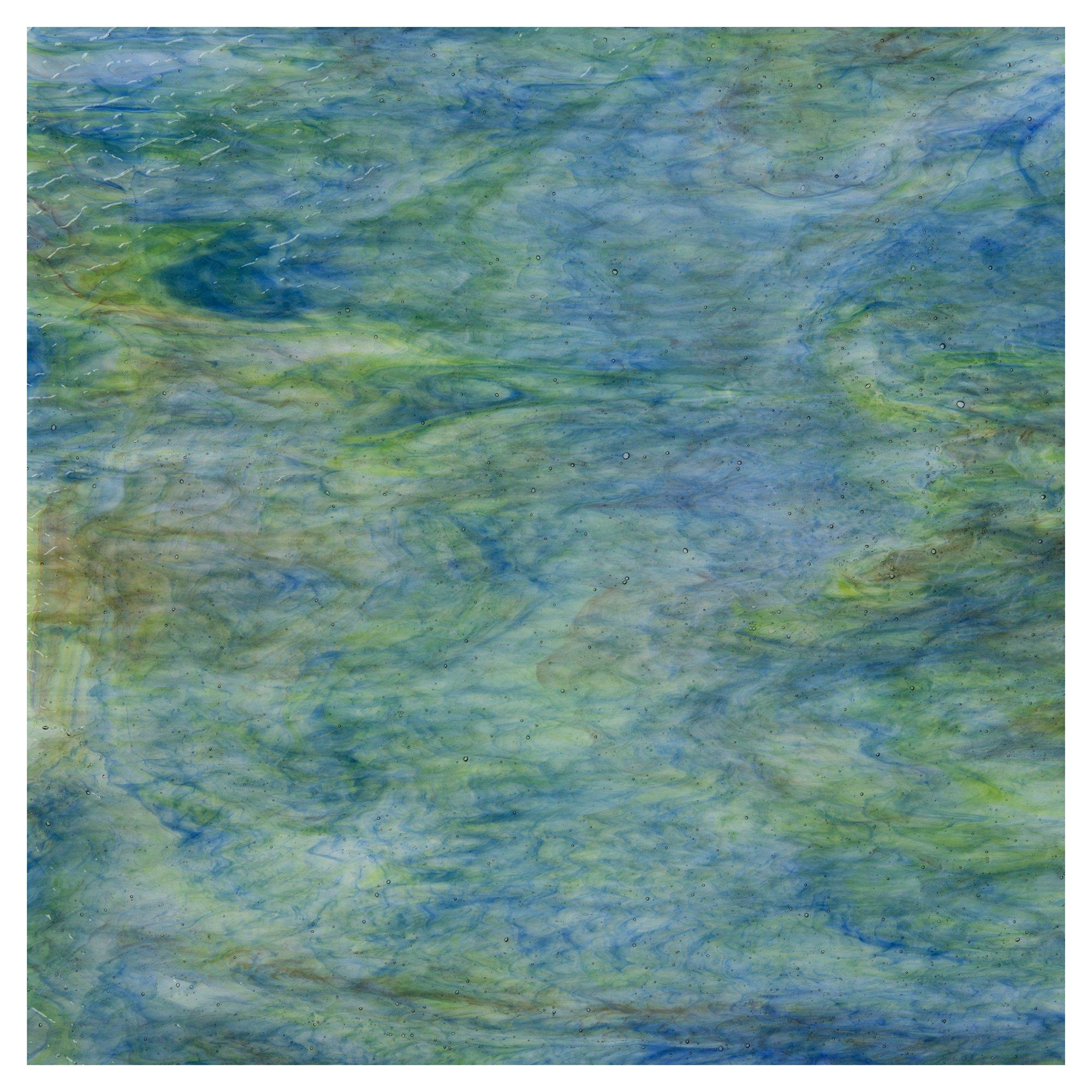 Blue-Green Brook Rippled Stained Glass Sheet | Hobby Lobby | 2521995