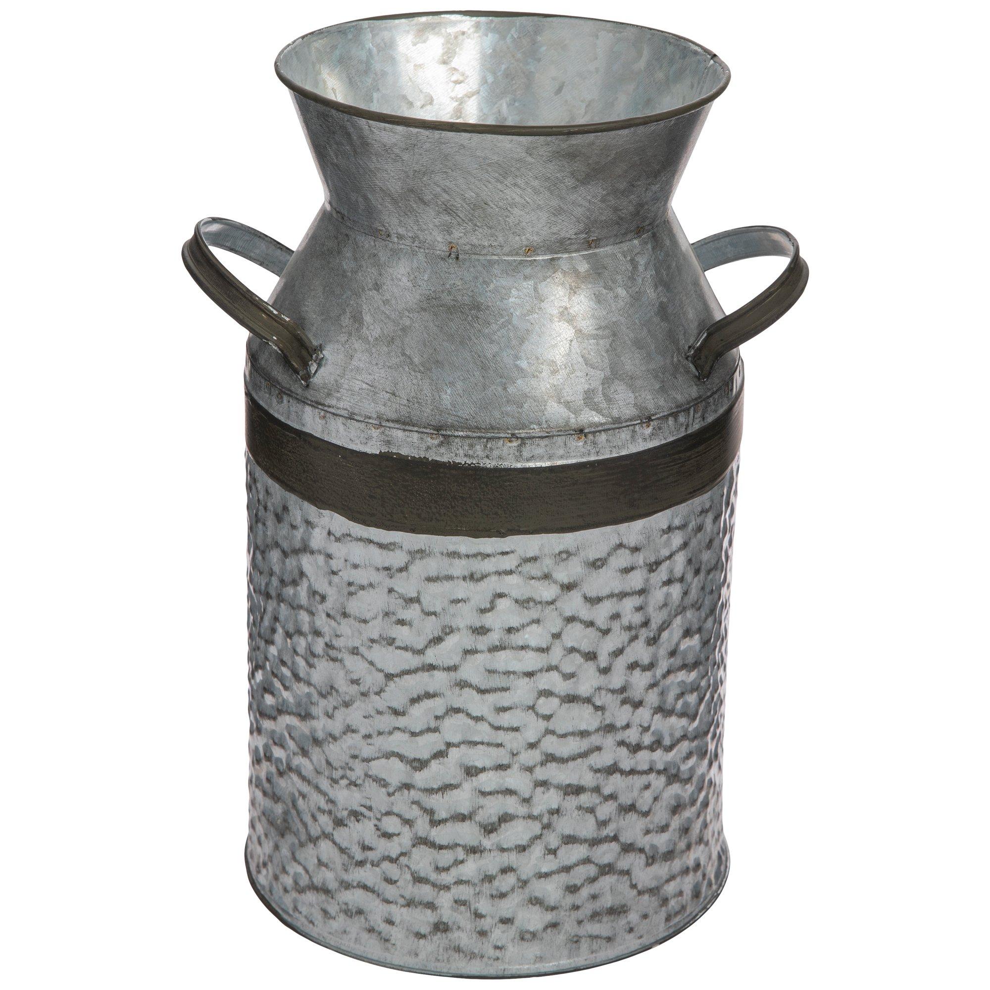 Distressed Metal Milk Cans Embossed Galvanized Metal Milk Can | Hobby
